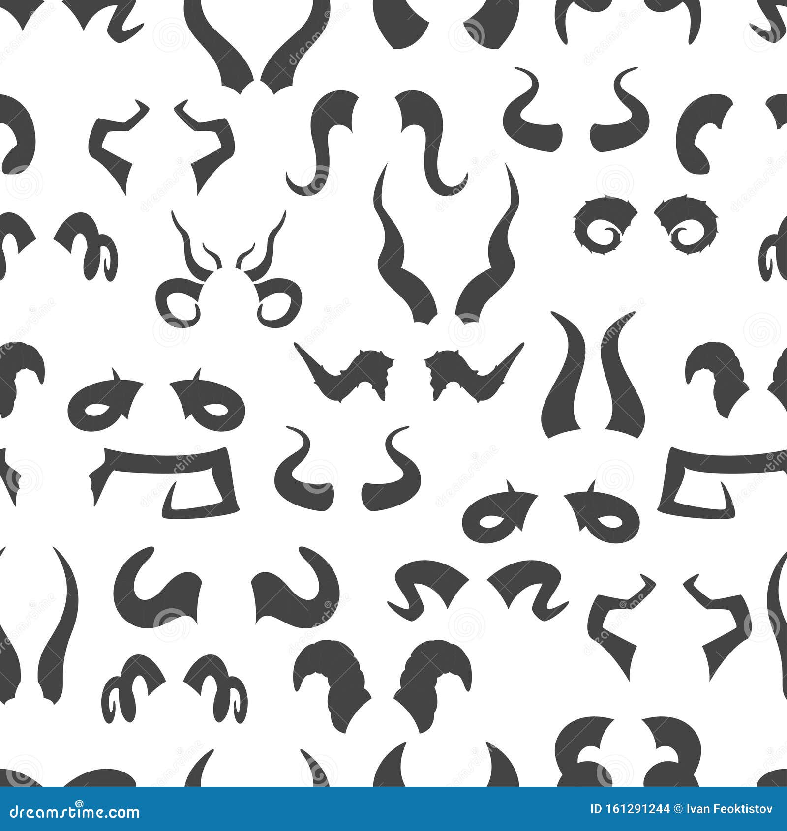 Horns Texture for Helloween Stock Vector - Illustration of seamless ...