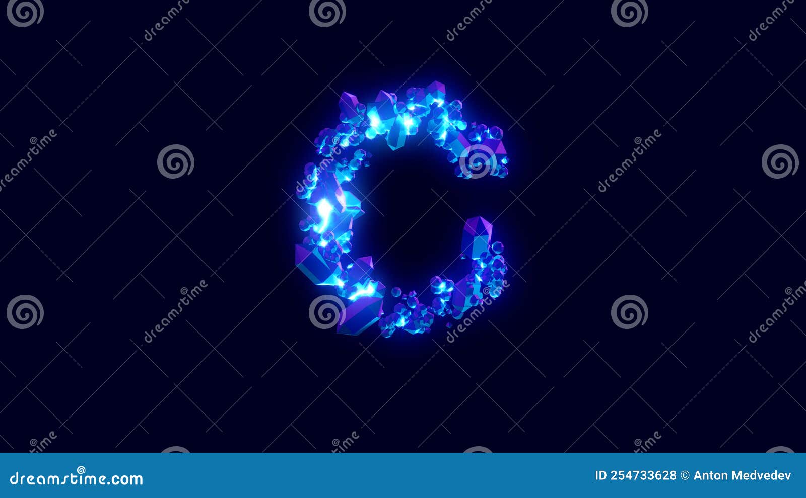Magic Diamonds or Ice Crystals - Letter C, Creative Font, Isolated ...