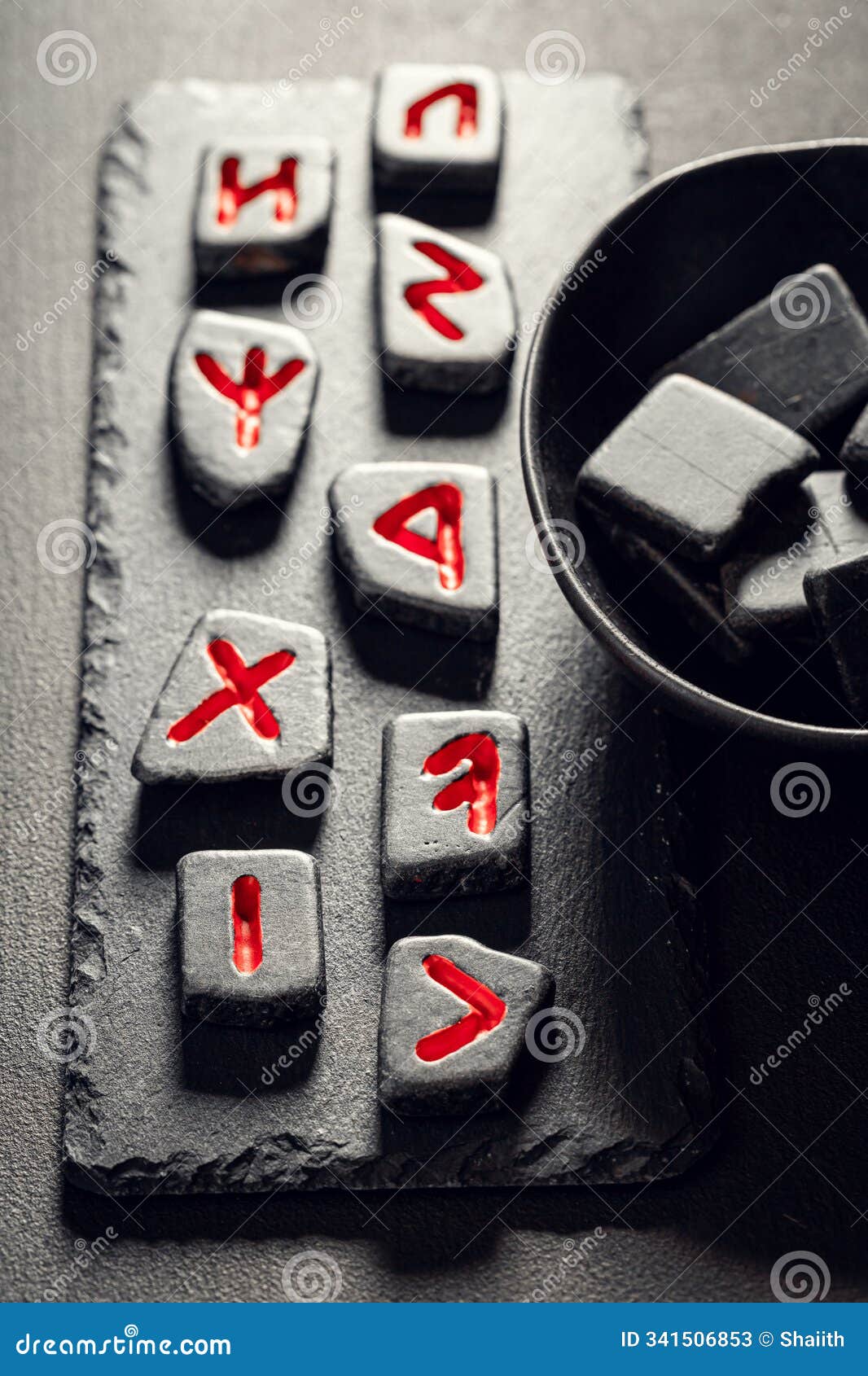 Magic Diviner from Rune Stones with Futhark Alphabet Stock Illustration ...