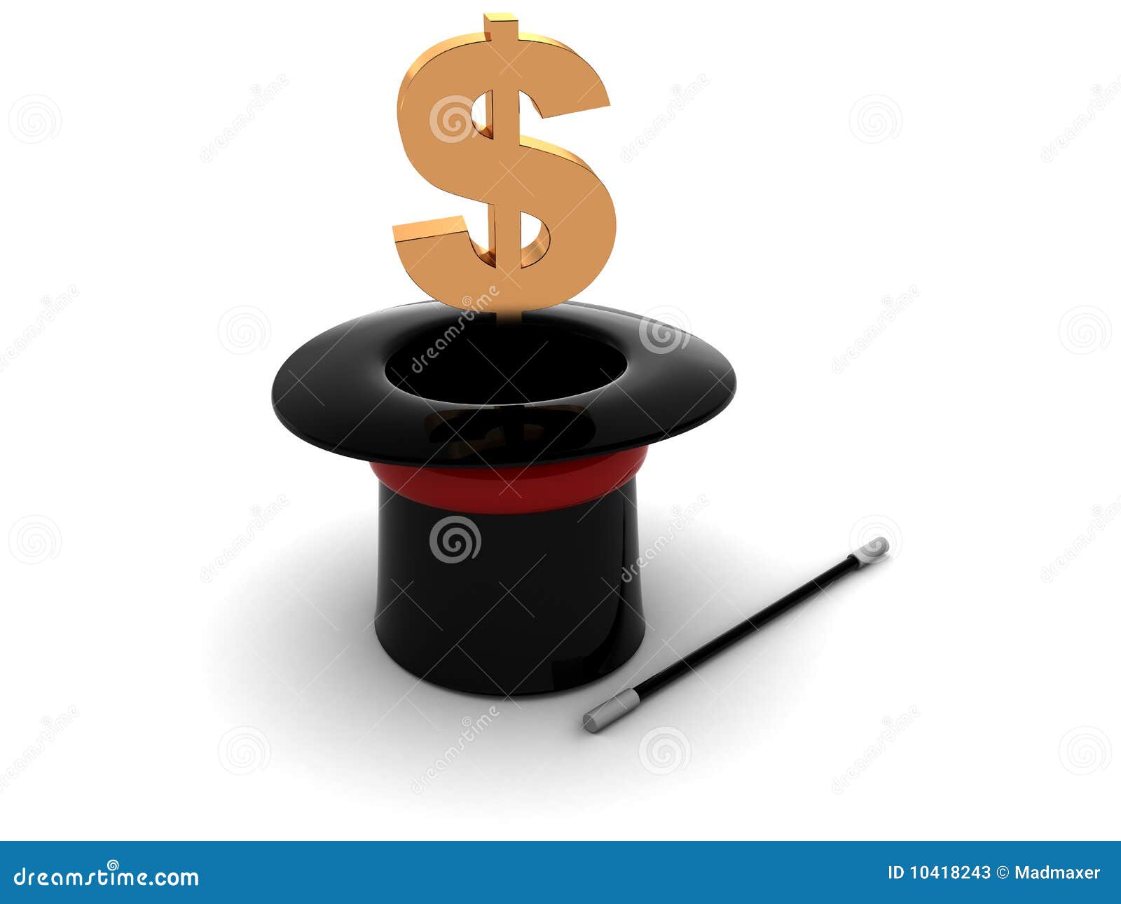 Magic dollar stock illustration. Illustration of theater - 10418243