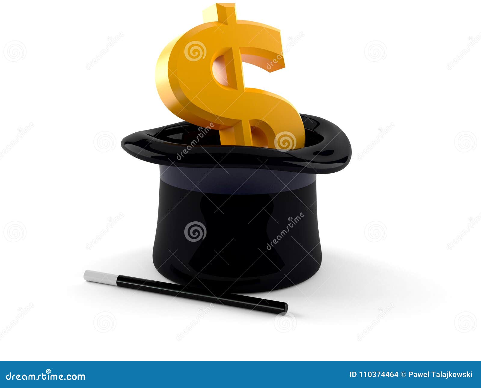 Magic dollar concept stock illustration. Illustration of symbol - 110374464