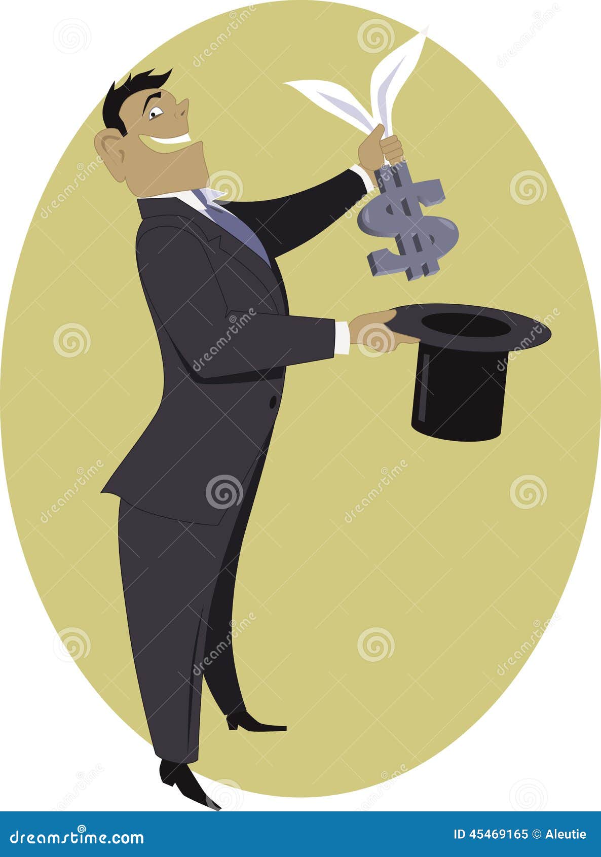 Magic dollar stock vector. Illustration of person, hand - 45469165