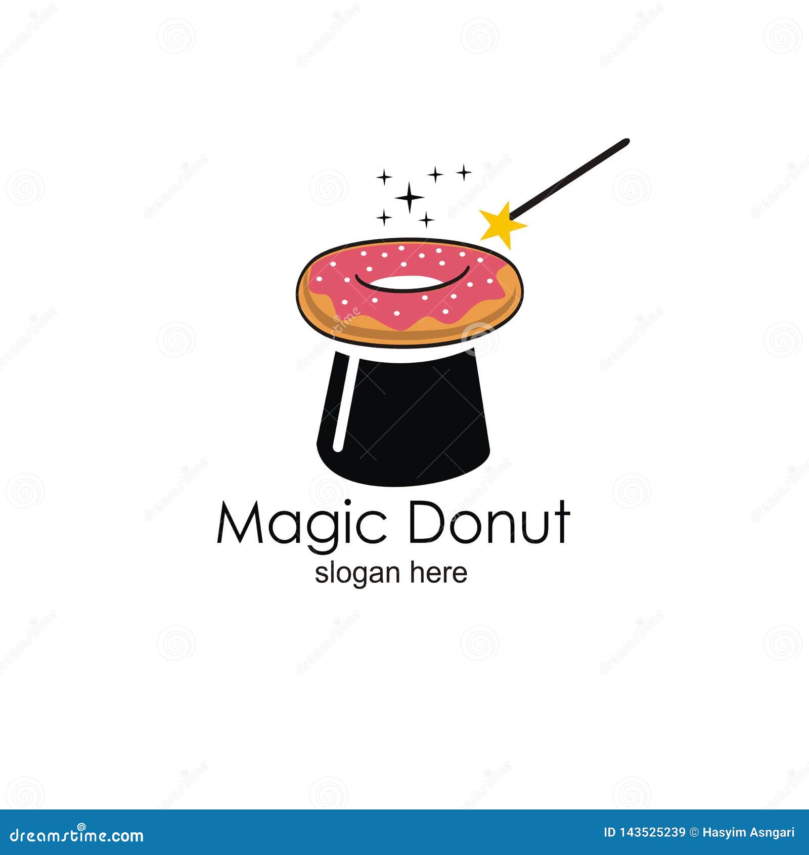Magic donut logo vector stock vector. Illustration of design - 143525239