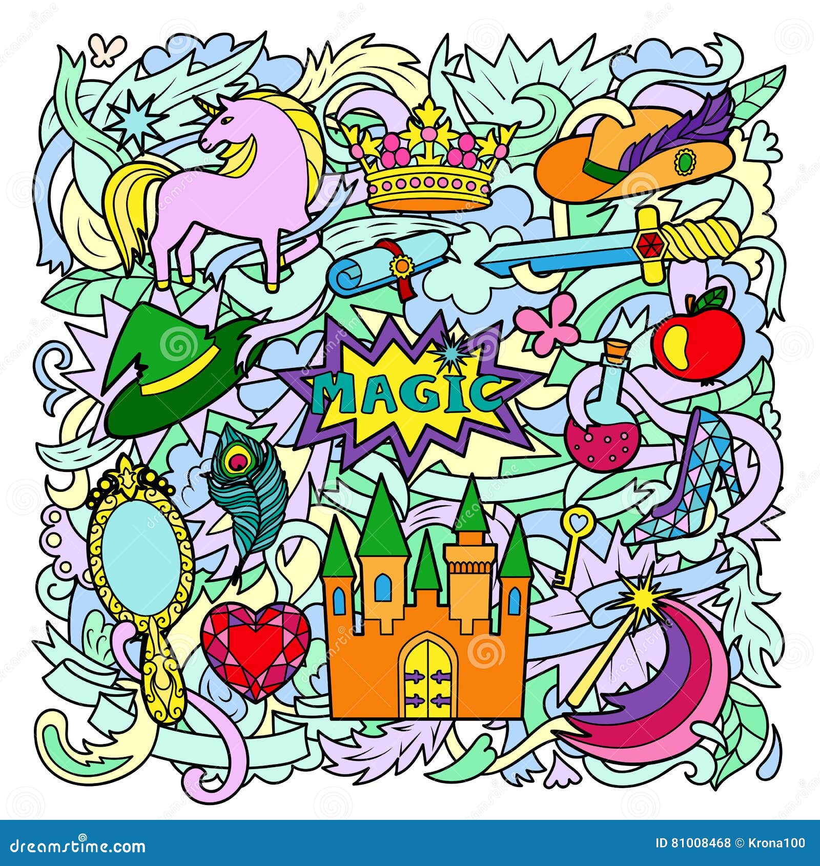 Magic Doodle Cartoon stock vector. Illustration of magic - 81008468
