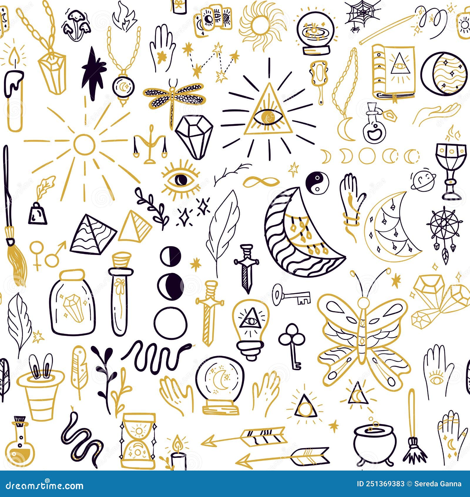 Magic Doodle Set Cartoon Vector | CartoonDealer.com #251369269