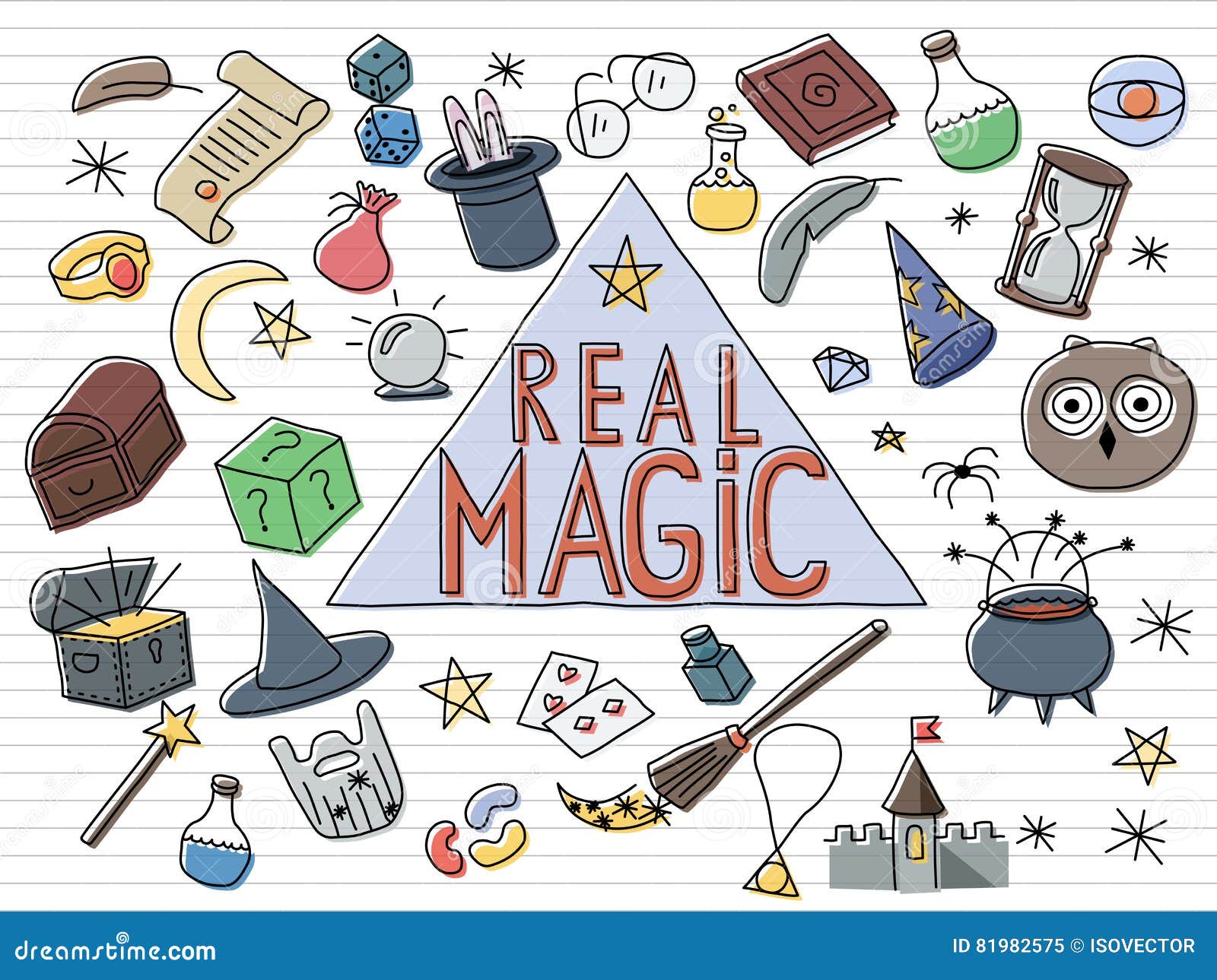 Magic doodle set stock vector. Illustration of alchemist - 81982575