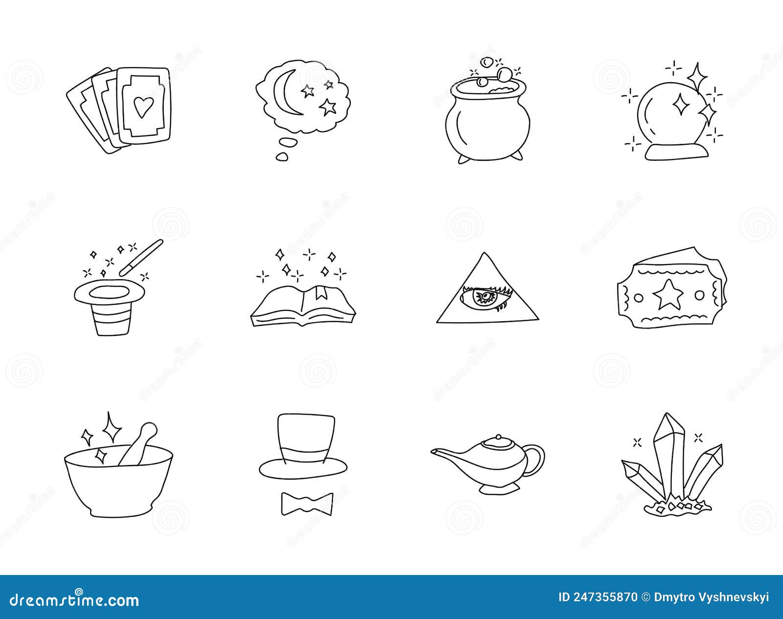 Magic Doodles Isolated on White. Stock Vector - Illustration of ...