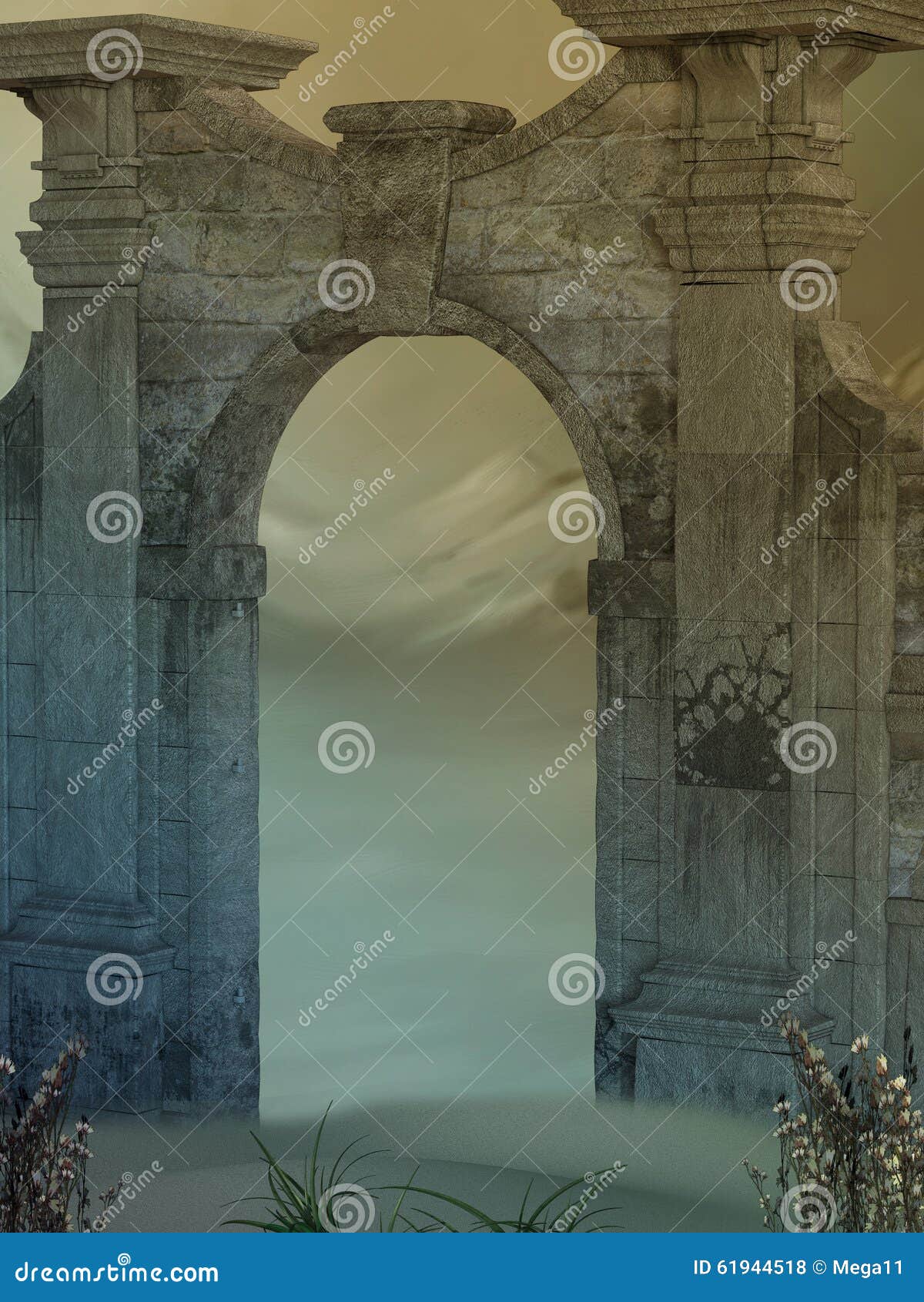 Magic door in the desert stock illustration. Illustration of fairy ...