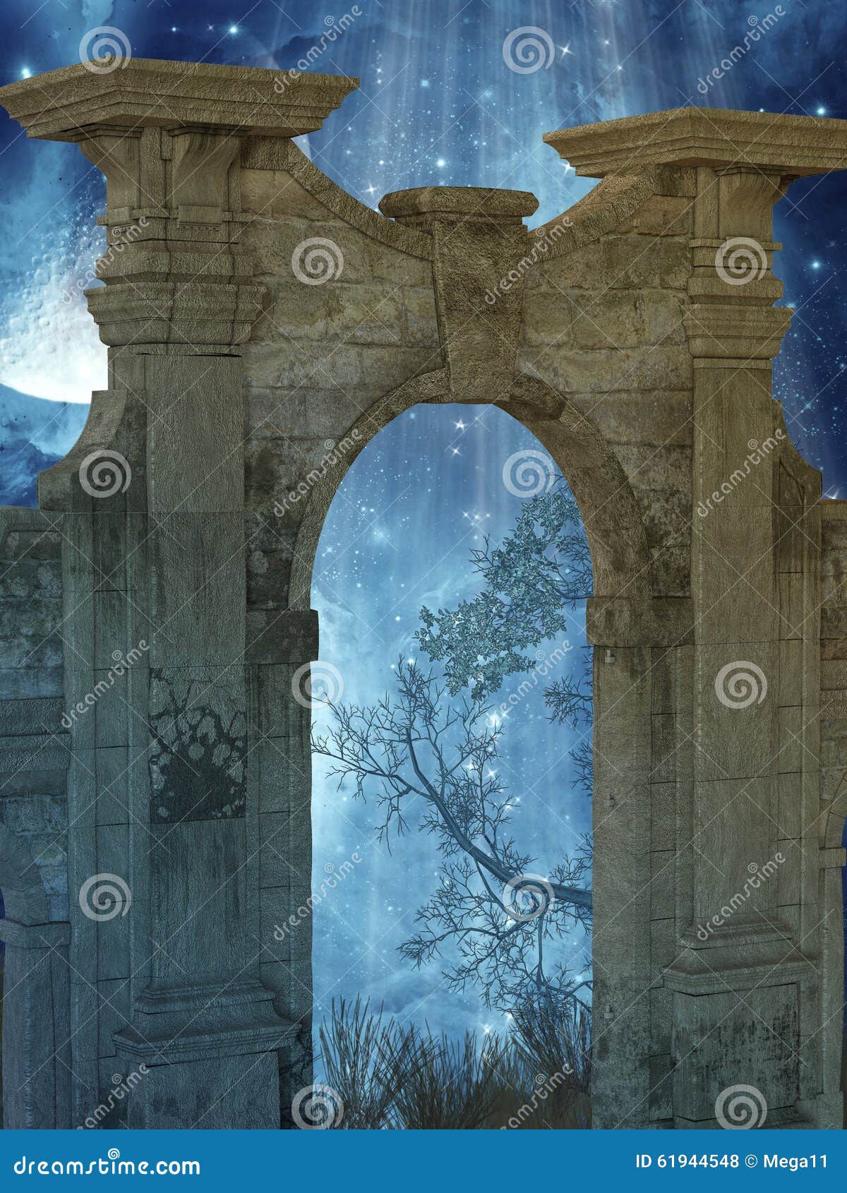 Magic door stock illustration. Illustration of dark, fantasy - 61944548
