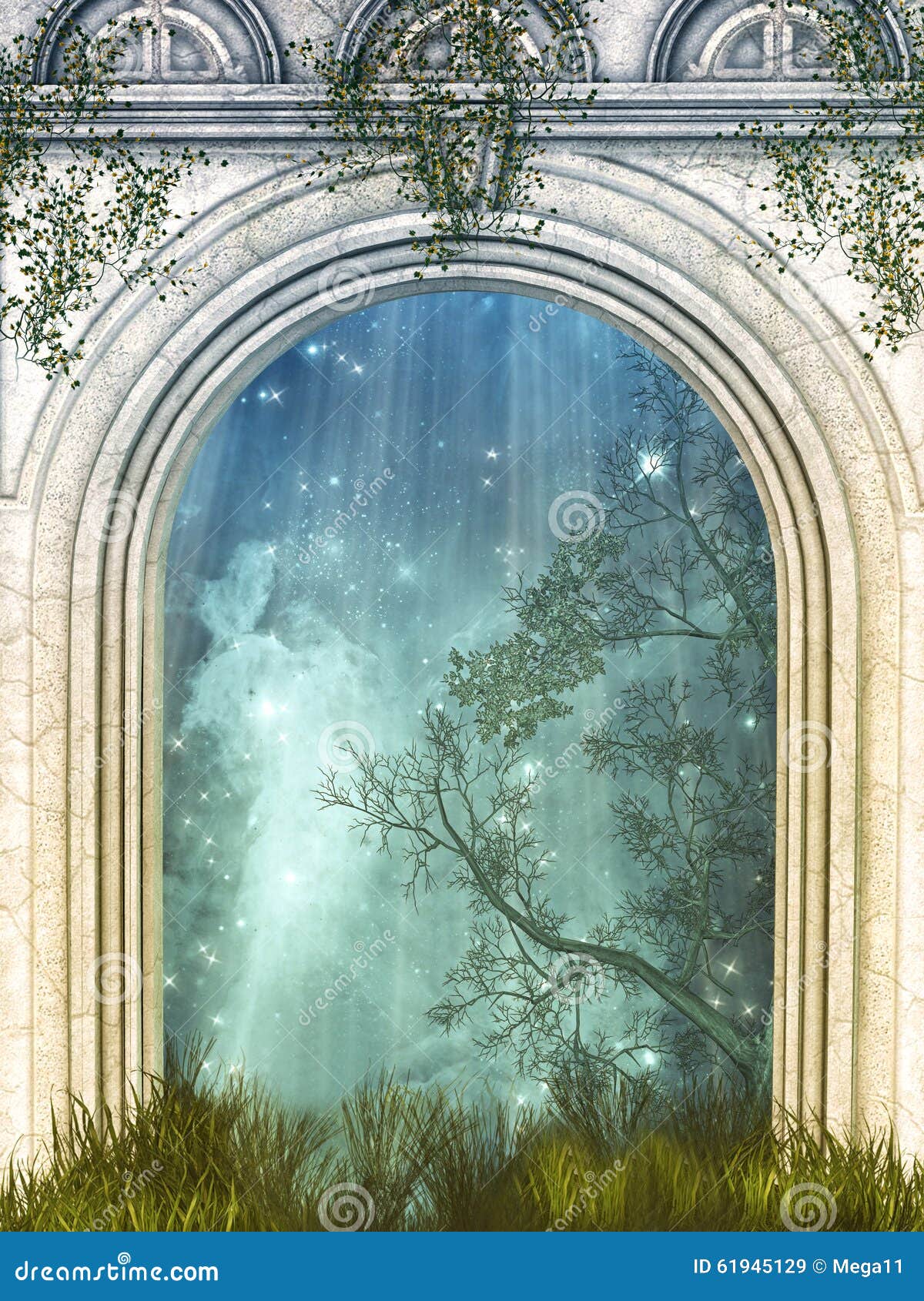 Magic door stock illustration. Illustration of animation - 61945129