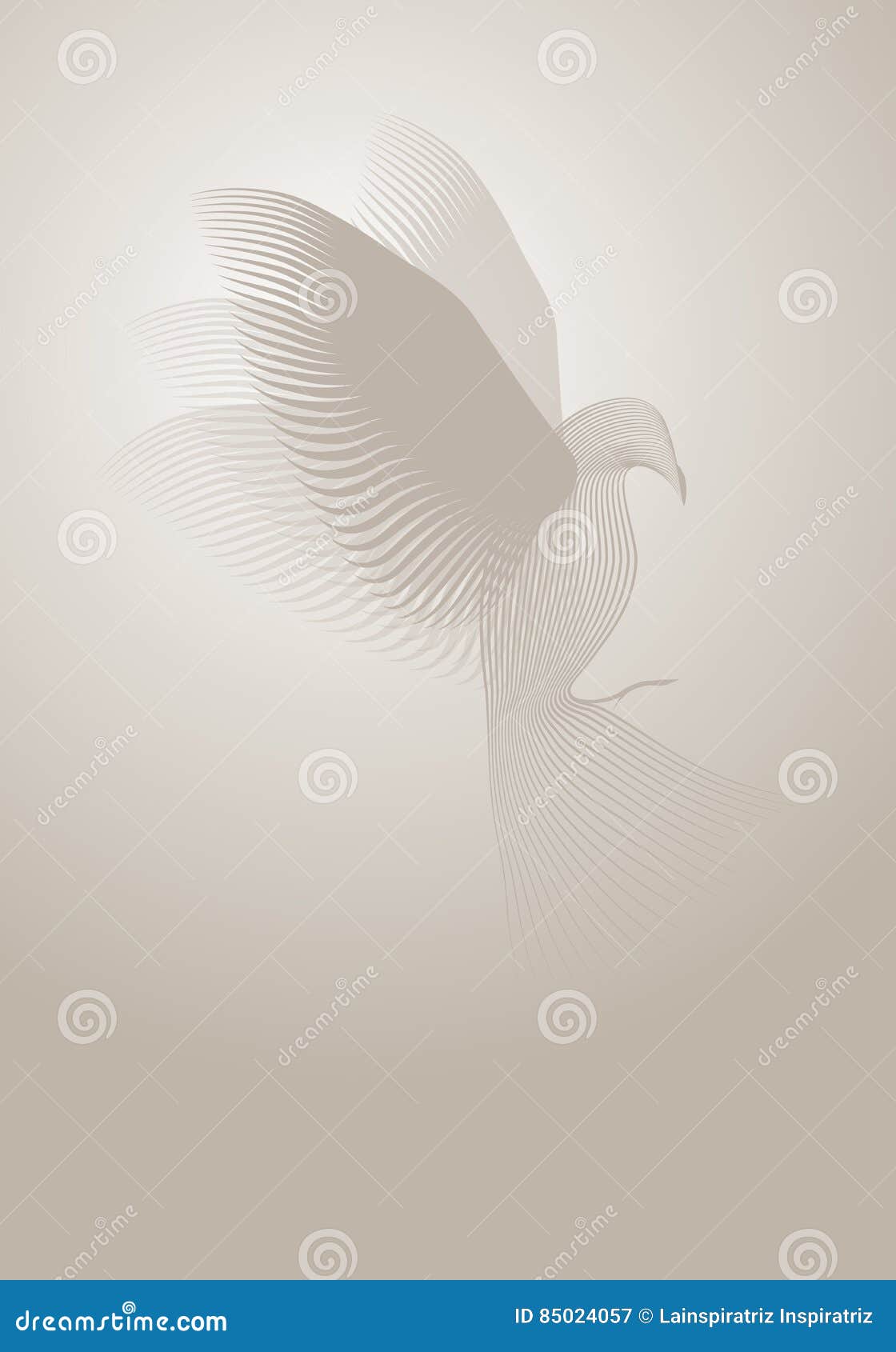 Magic Dove Made with Lines on Misty Background. Stock Vector ...