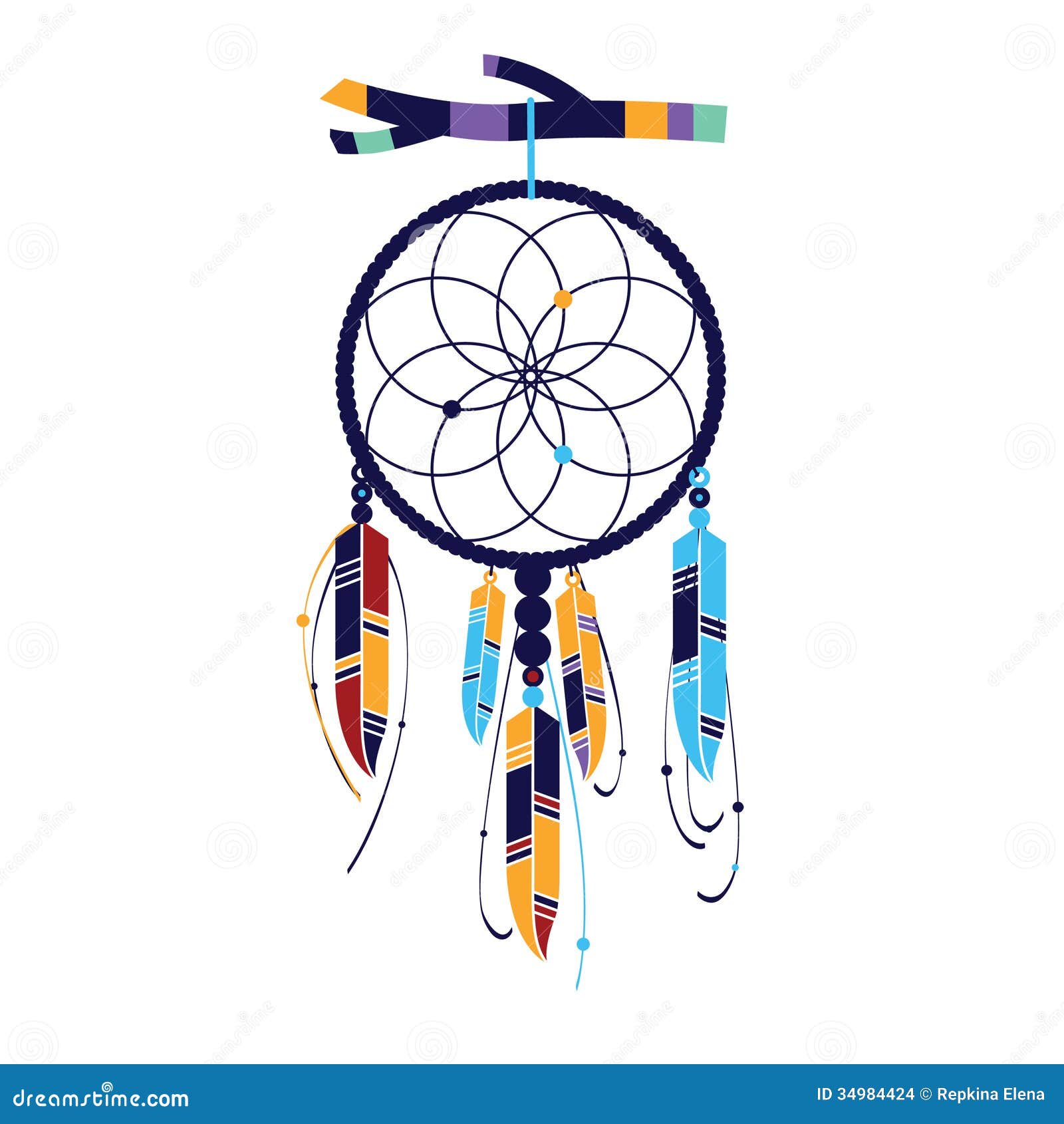Magic Dream catcher stock vector. Illustration of protection - 34984424
