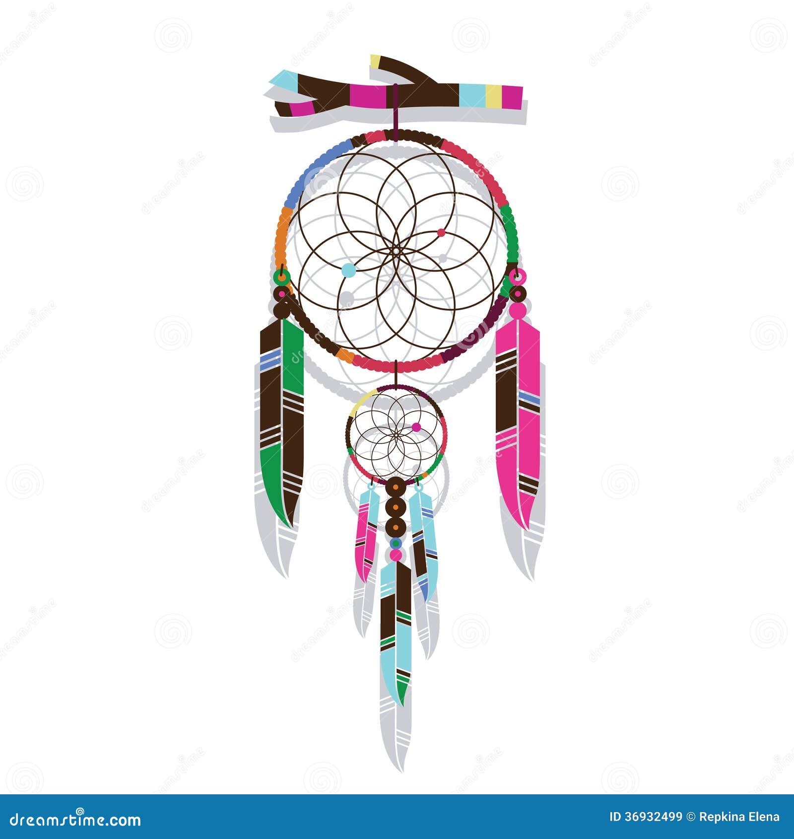 Magic dreamcatcher stock vector. Illustration of icons - 36932499
