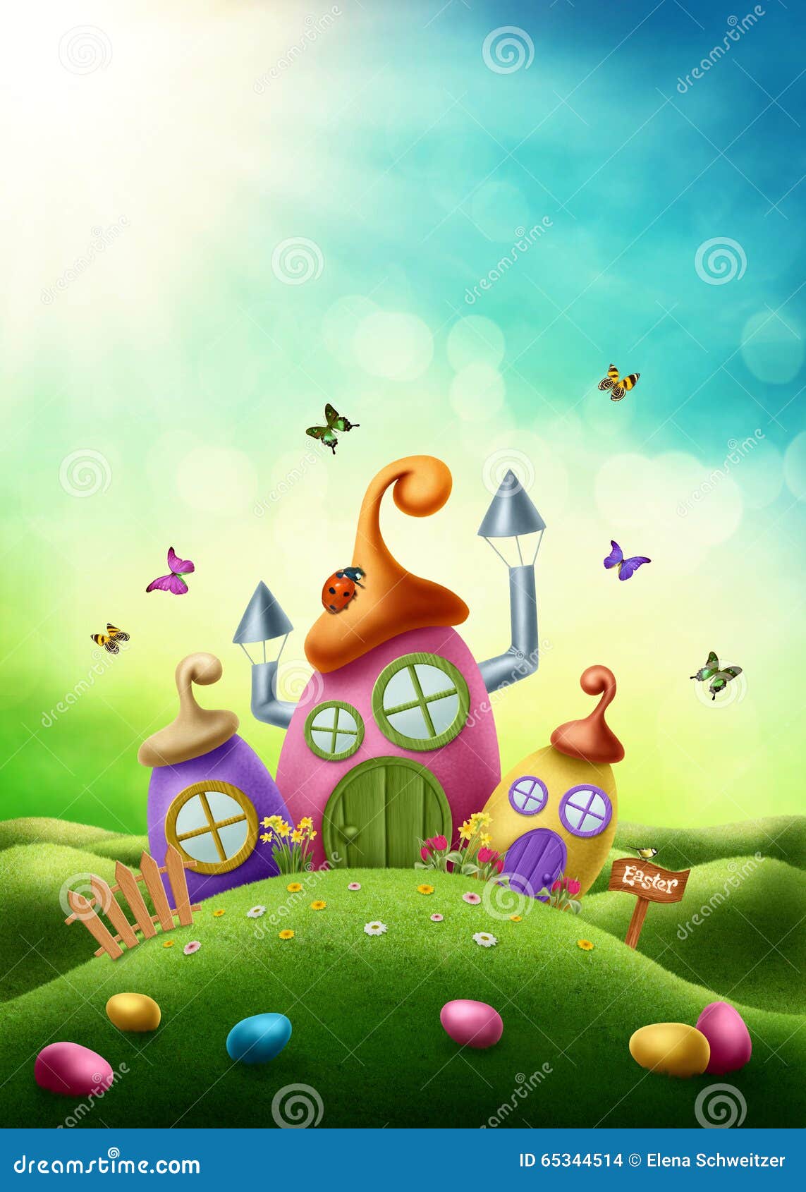 Magic easter house stock illustration. Illustration of house - 65344514