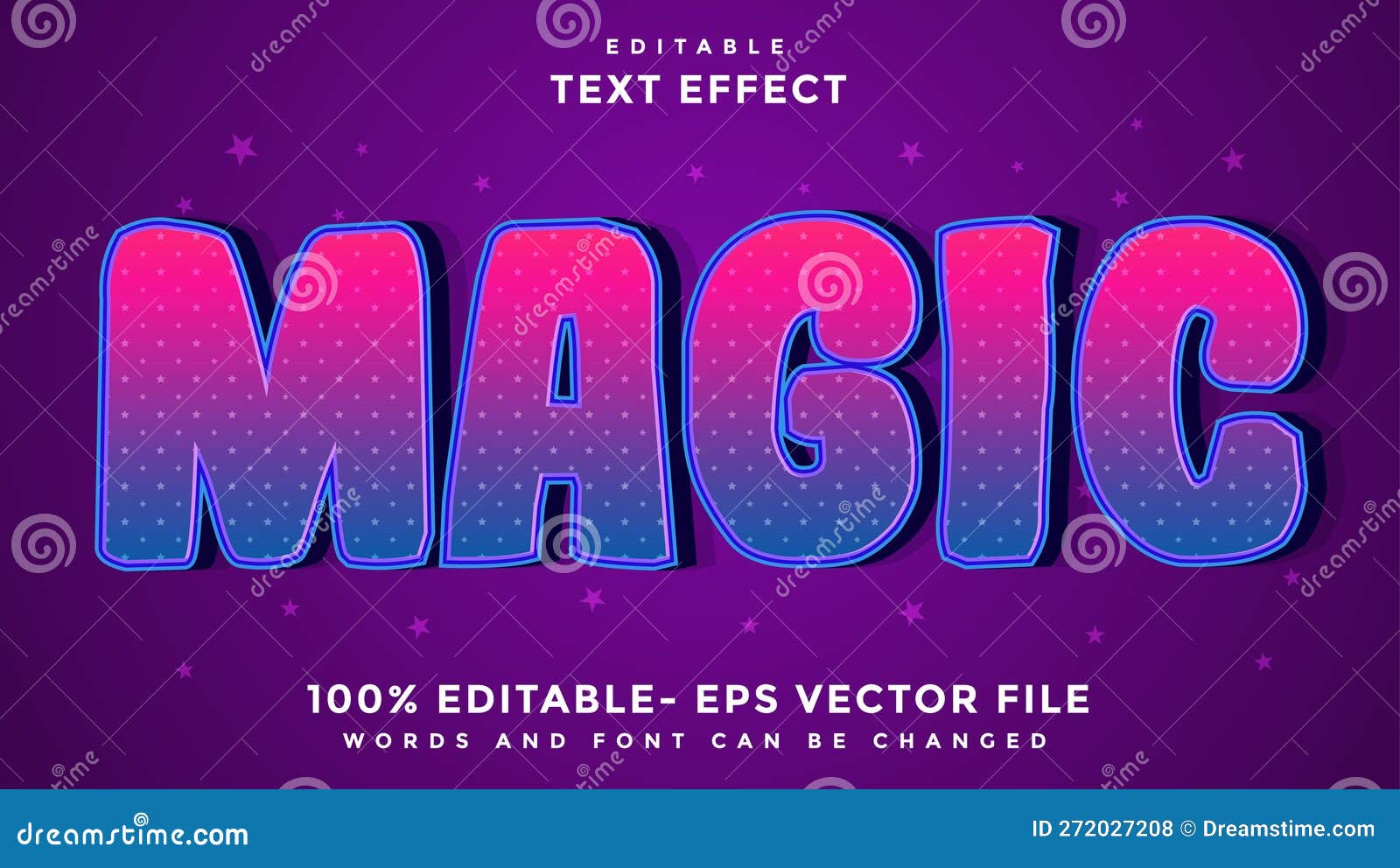 Magic Editable Text Effect Design, Effect Saved in Graphic Style Stock ...