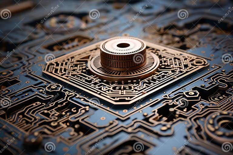 Magic of Electronics: Technological Process of Assembling a Microcircuit Stock Illustration ...