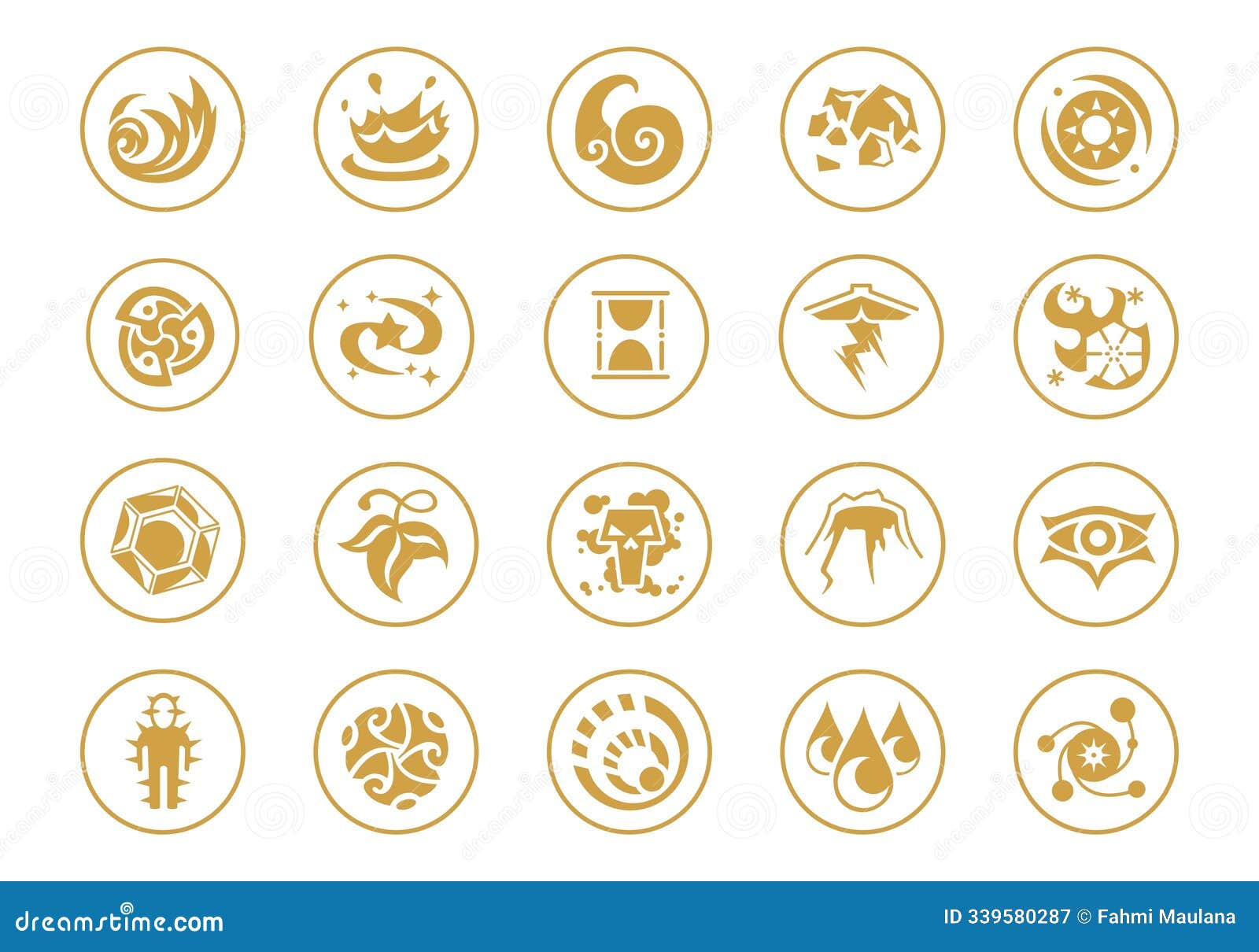 Magic Elemental Symbol Logo Set Stock Vector - Illustration of vector ...