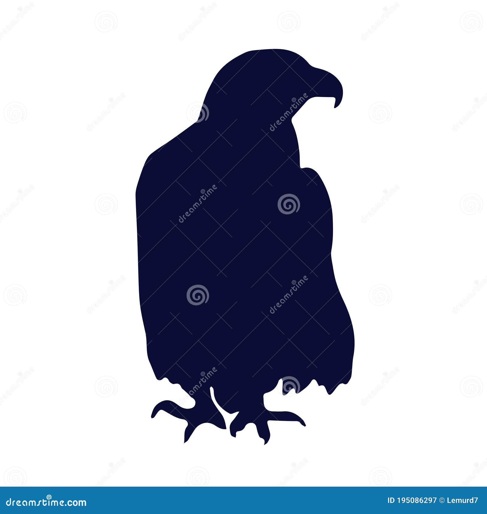 Black Silhouette of an Eagle in Profile. Vector Illustration of a Large ...