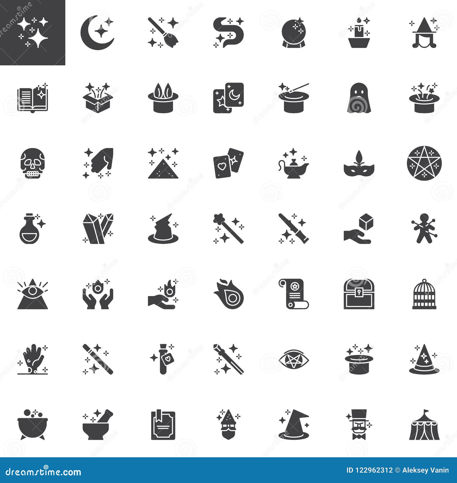 Magic Elements Vector Icons Set Stock Vector - Illustration of ball ...