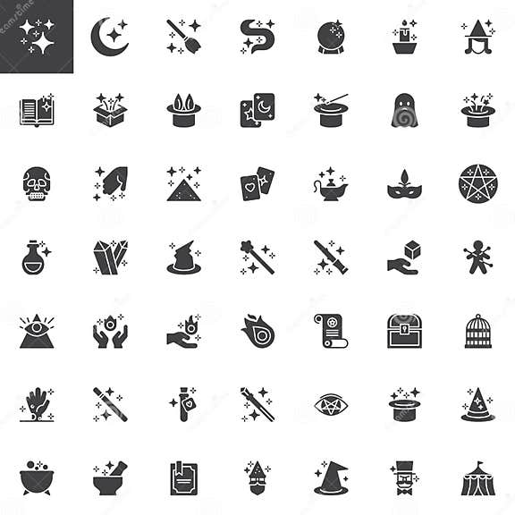 Magic Elements Vector Icons Set Stock Vector - Illustration of ball ...