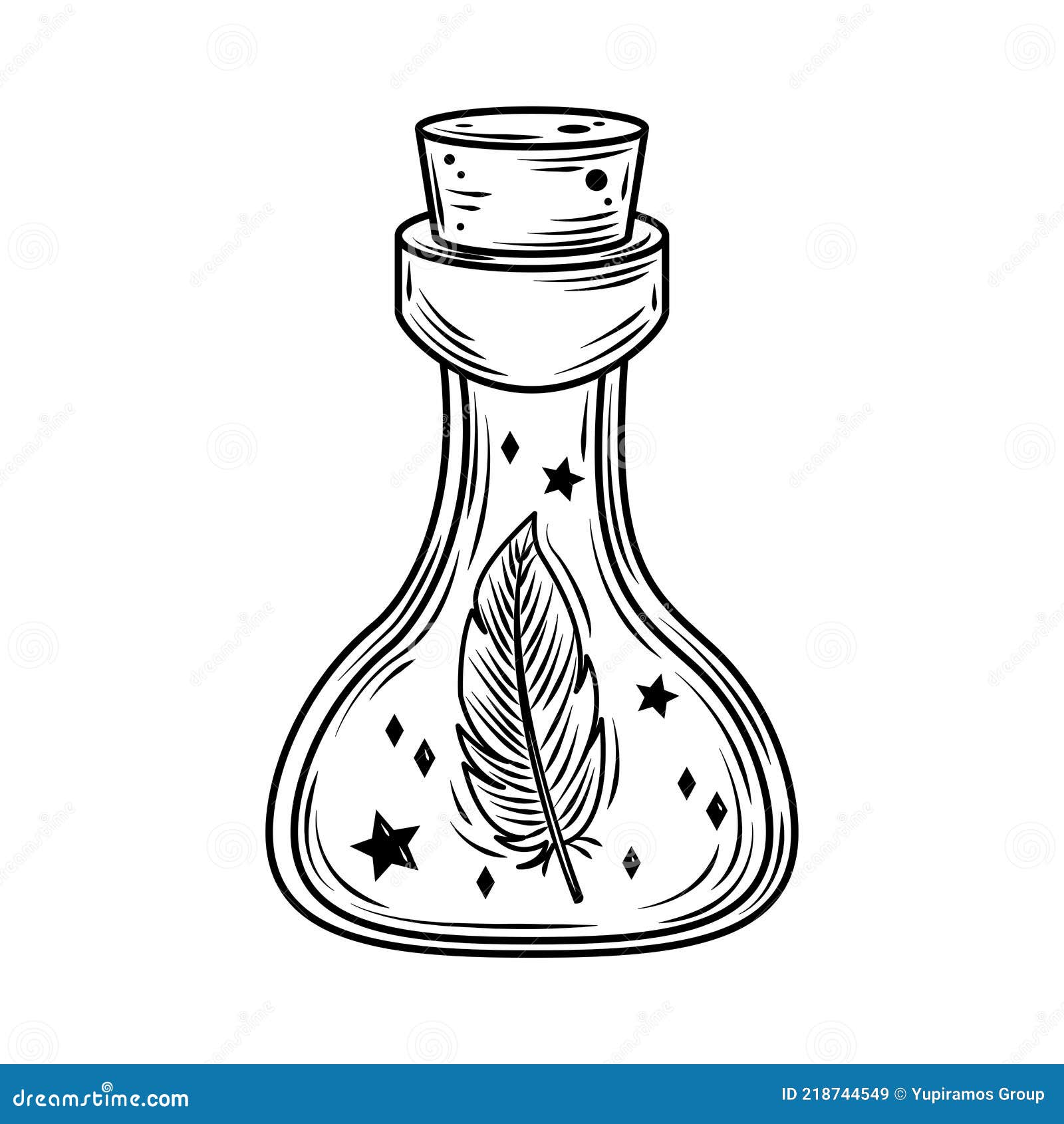 Magic elixir bottle stock vector. Illustration of alchemy - 218744549