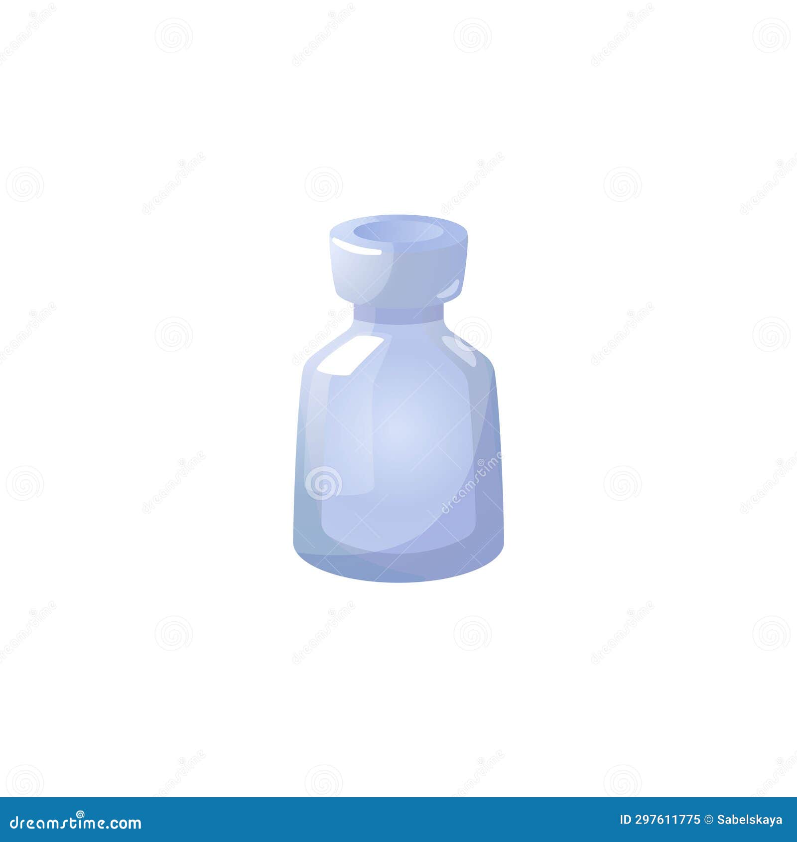 Magic Empty Potion Flask, Vector Glass Bottle with Plug and Nothing ...