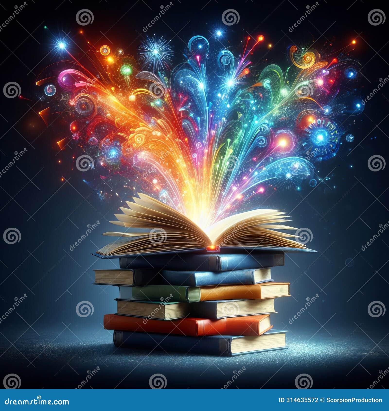 Magic Erupting from Tome of Knowledge Stock Photo - Image of glowing ...