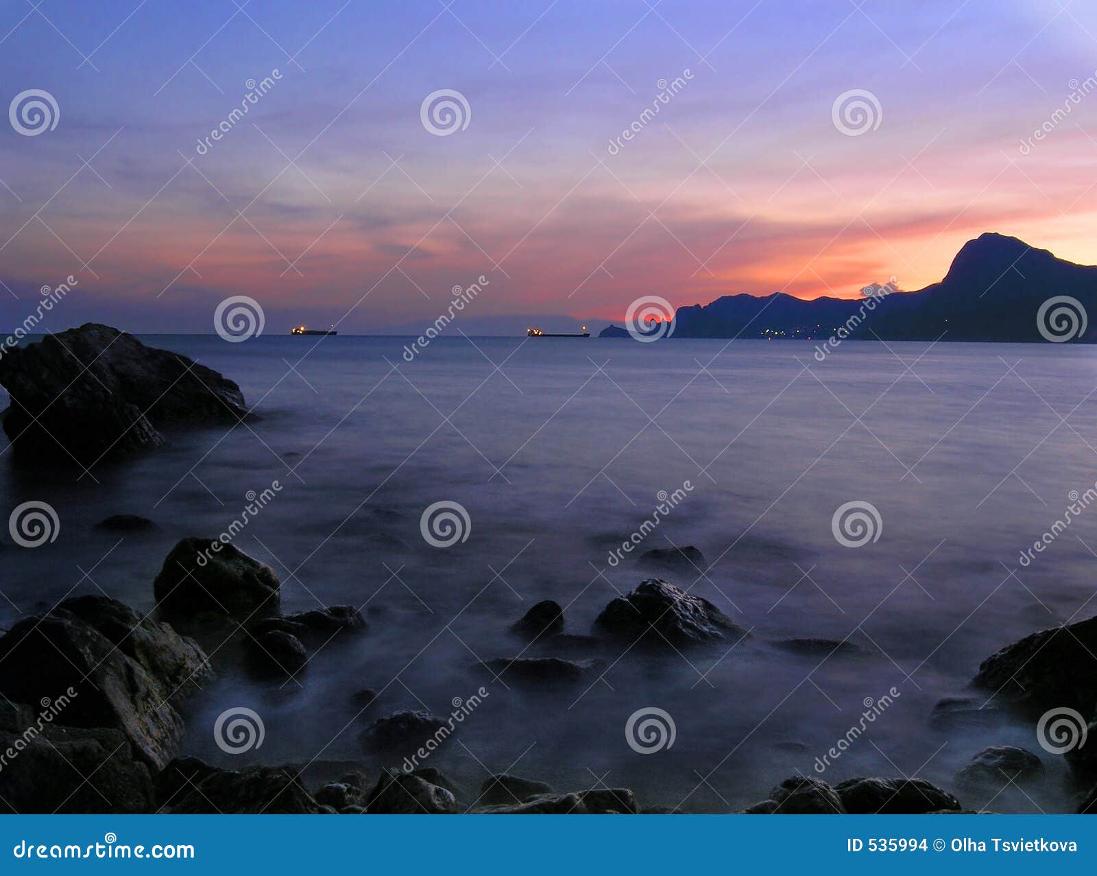 Magic evening Sea stock photo. Image of breathtaking, black - 535994