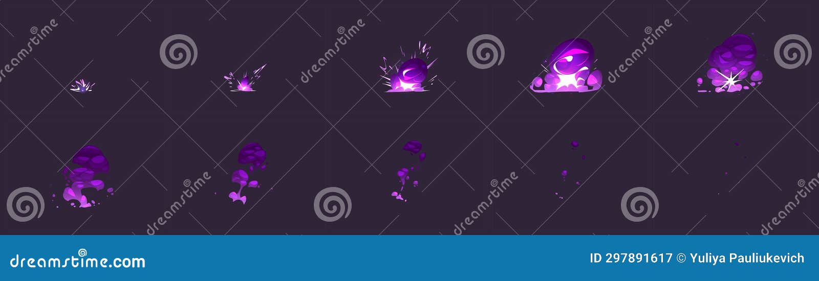 Magic Explosion with Flash and Steam Sprite Sheet Stock Vector ...