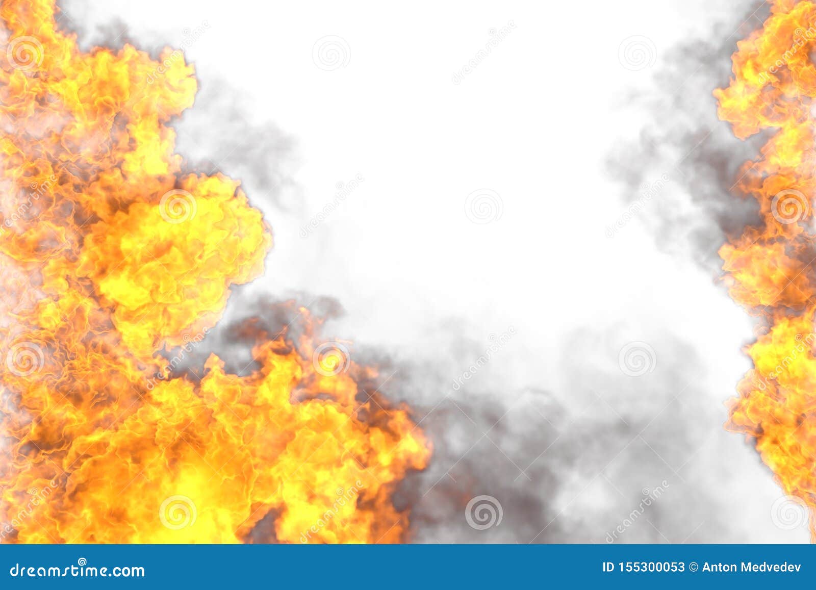 Magic Explosion Frame Isolated on White Background - Fire Lines from ...
