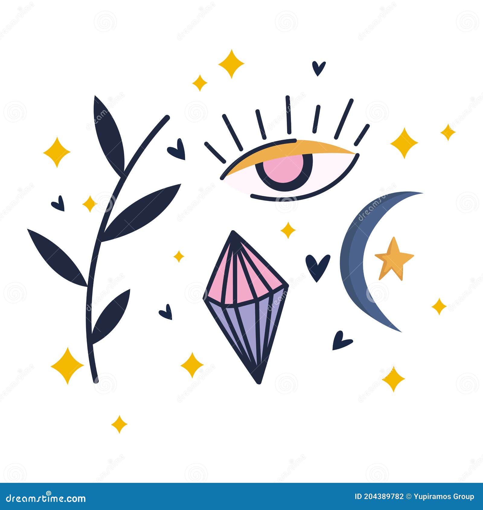 Magic Eye Gem Moon Astrology Dream Design Stock Vector - Illustration ...