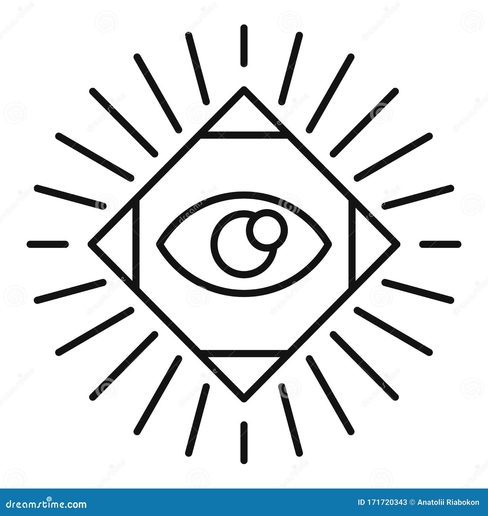 Magic Eye Square Icon, Outline Style Stock Vector - Illustration of ...