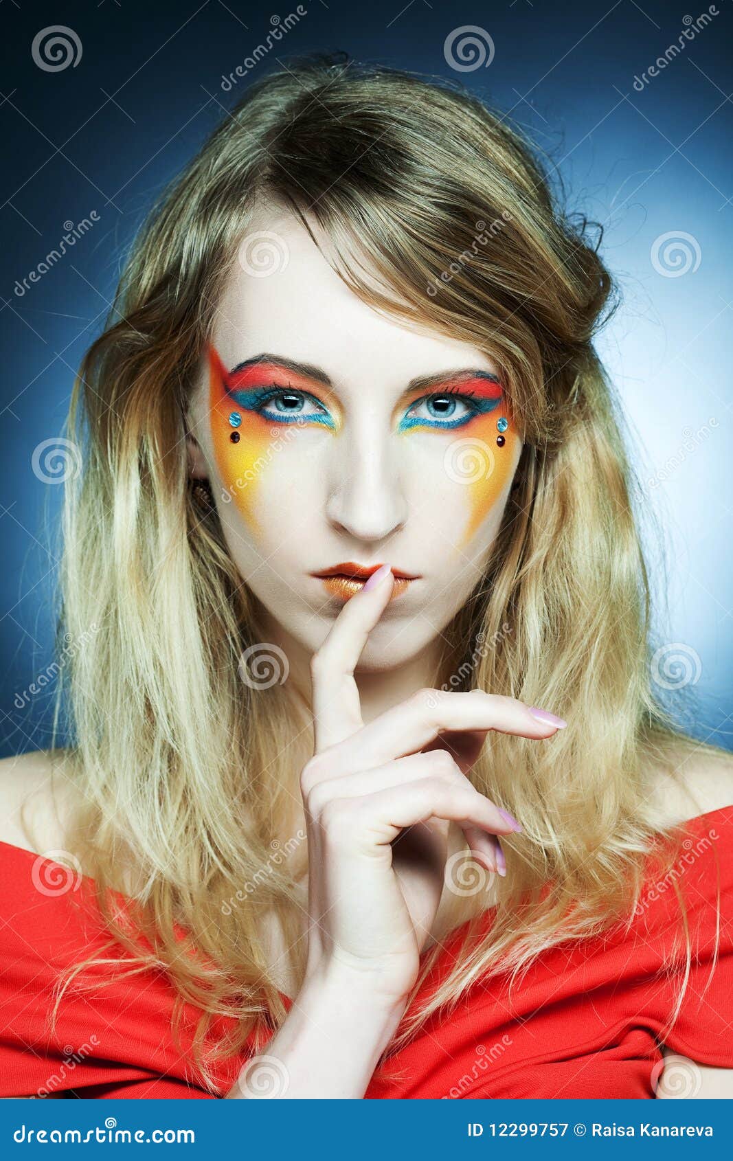 Magic eyes make-up stock image. Image of lips, makeup - 12299757
