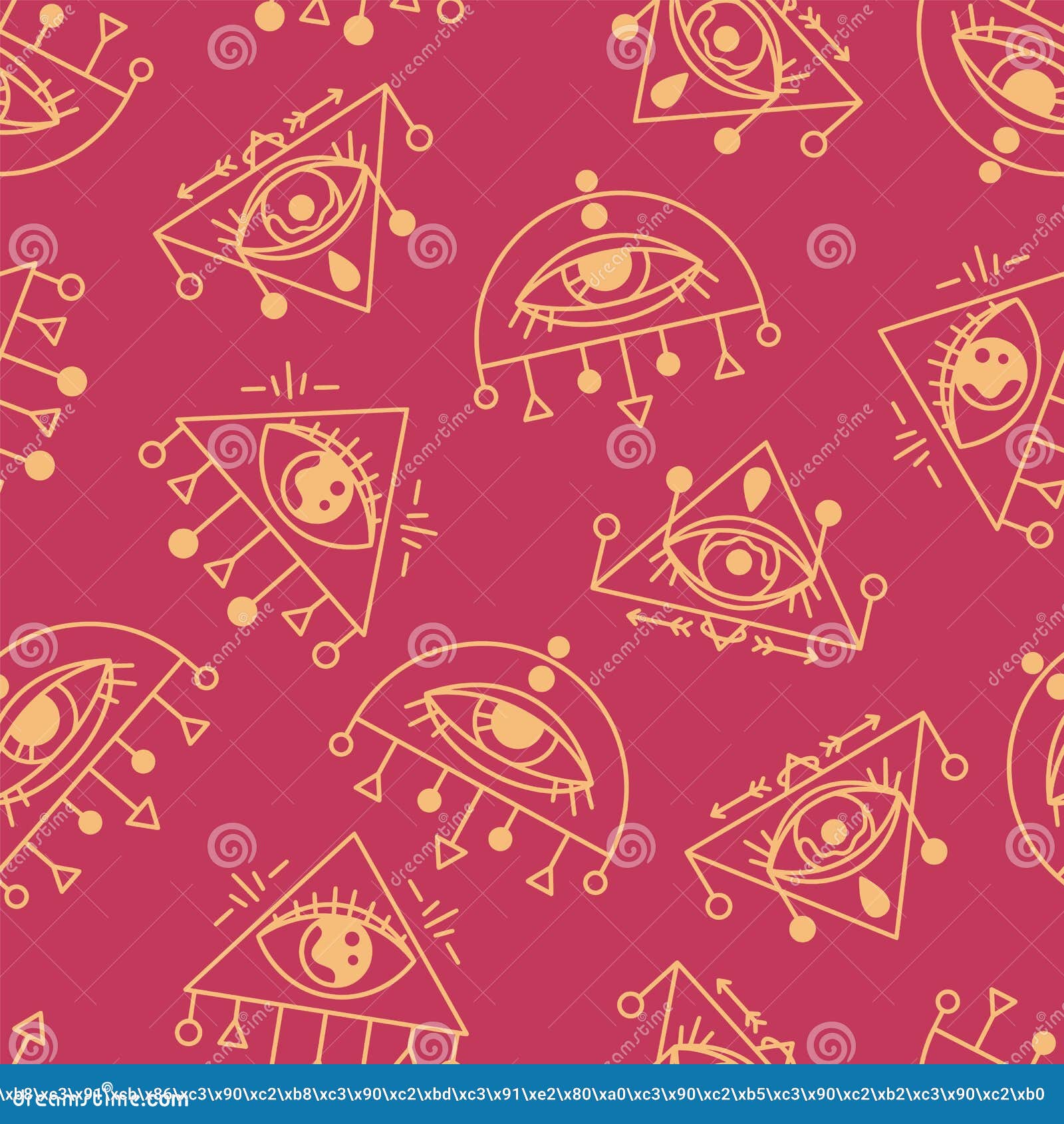 Magic Eyes Pattern. Seamless Print with Esoteric and Magic Eye Symbols ...