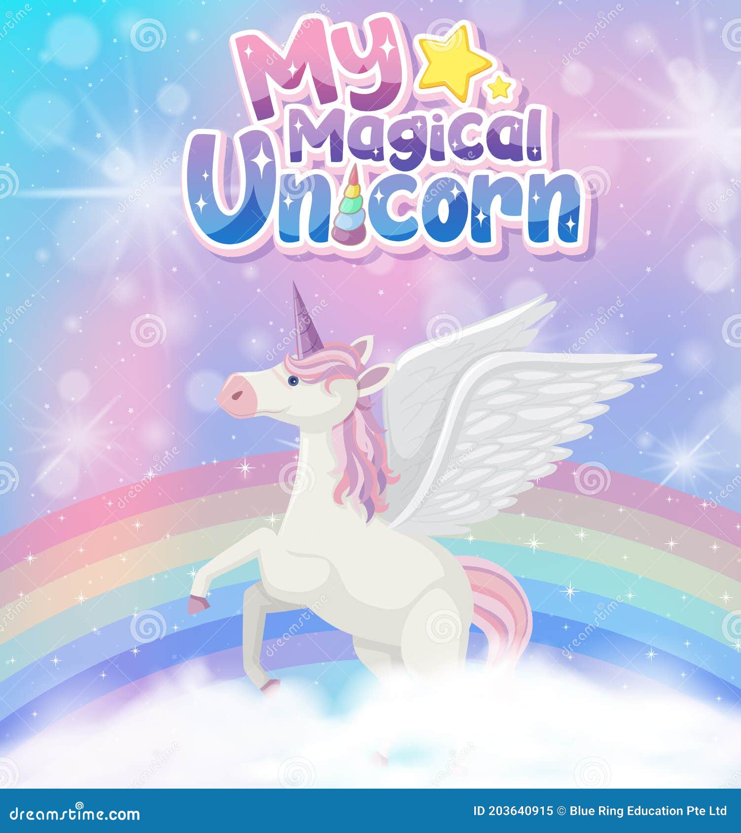 Magic Fairy Tale Pastel Sky Background Stock Vector - Illustration of ...