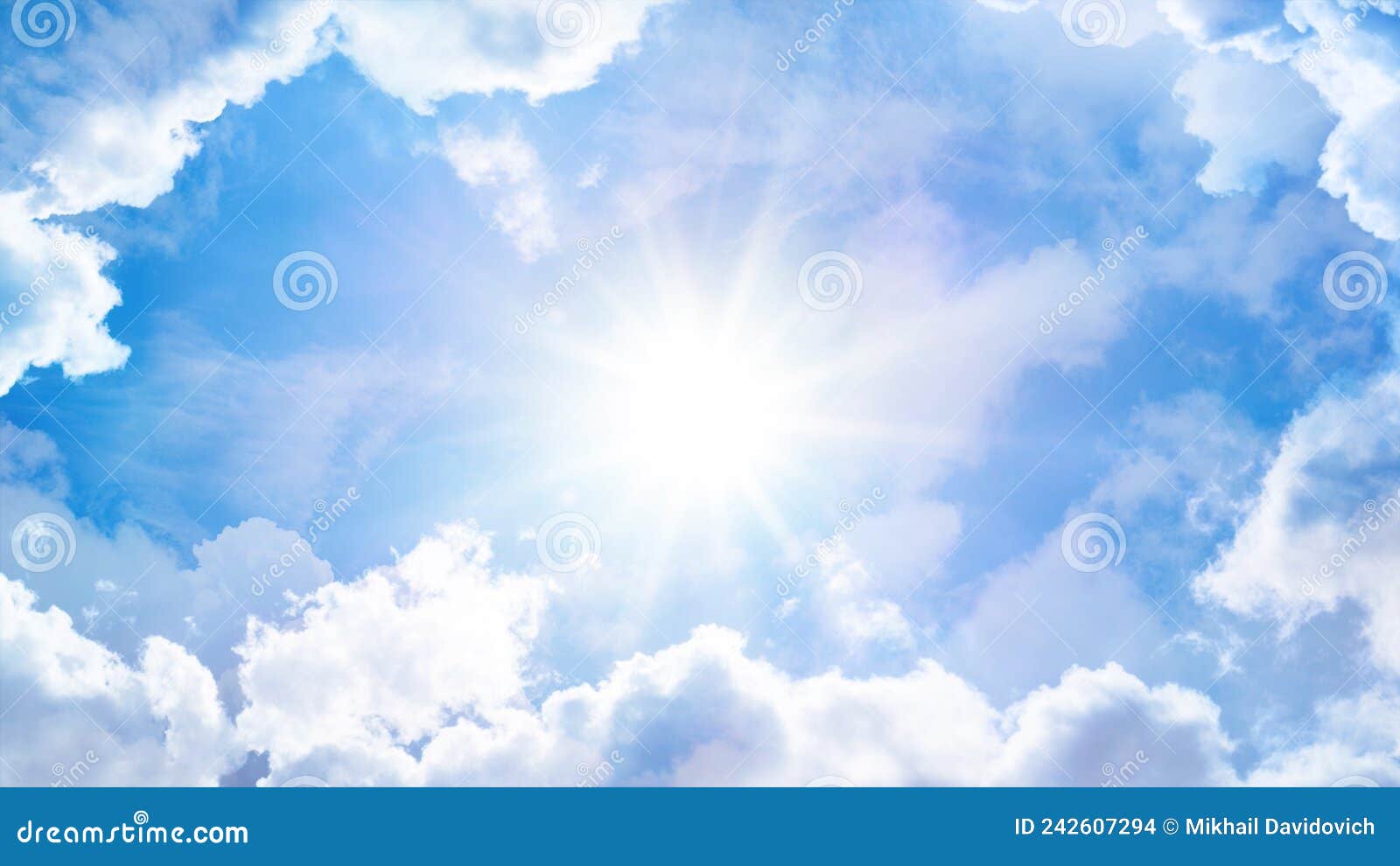 Magic Fairy-tale Sky and Clouds with a Shining Sun. Stock Photo - Image ...