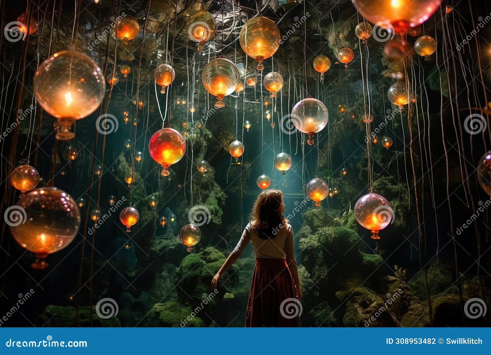 Magic Fairytale Scene in the Surreal Fantasy World. Stock Illustration ...