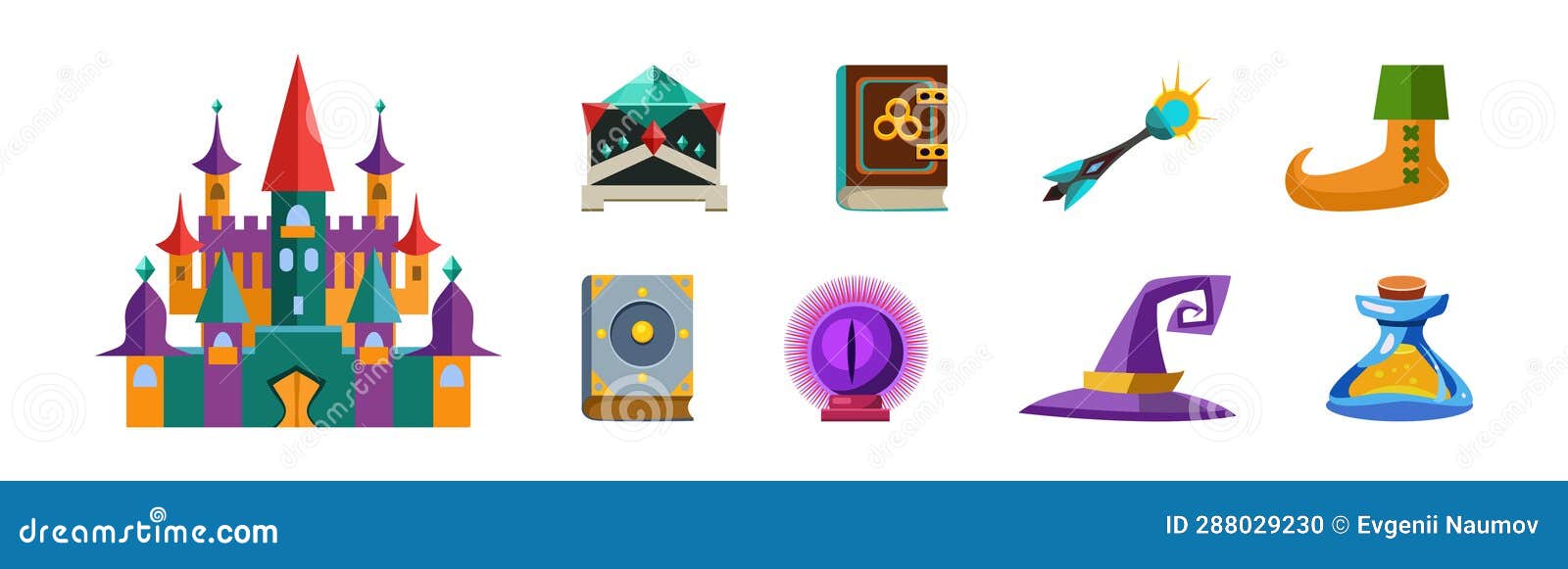 Magic Fantastic Object and Elements for Sorcery Vector Set Stock Vector ...