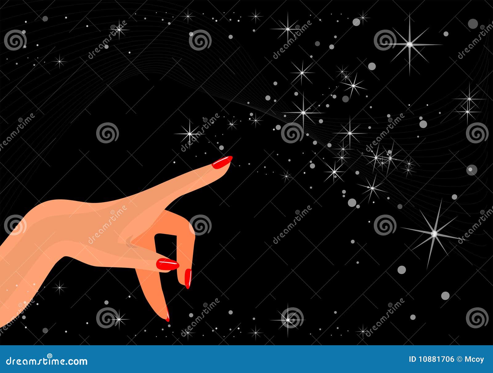 Magic Female Hand Specifing Stock Illustration - Illustration of signal ...