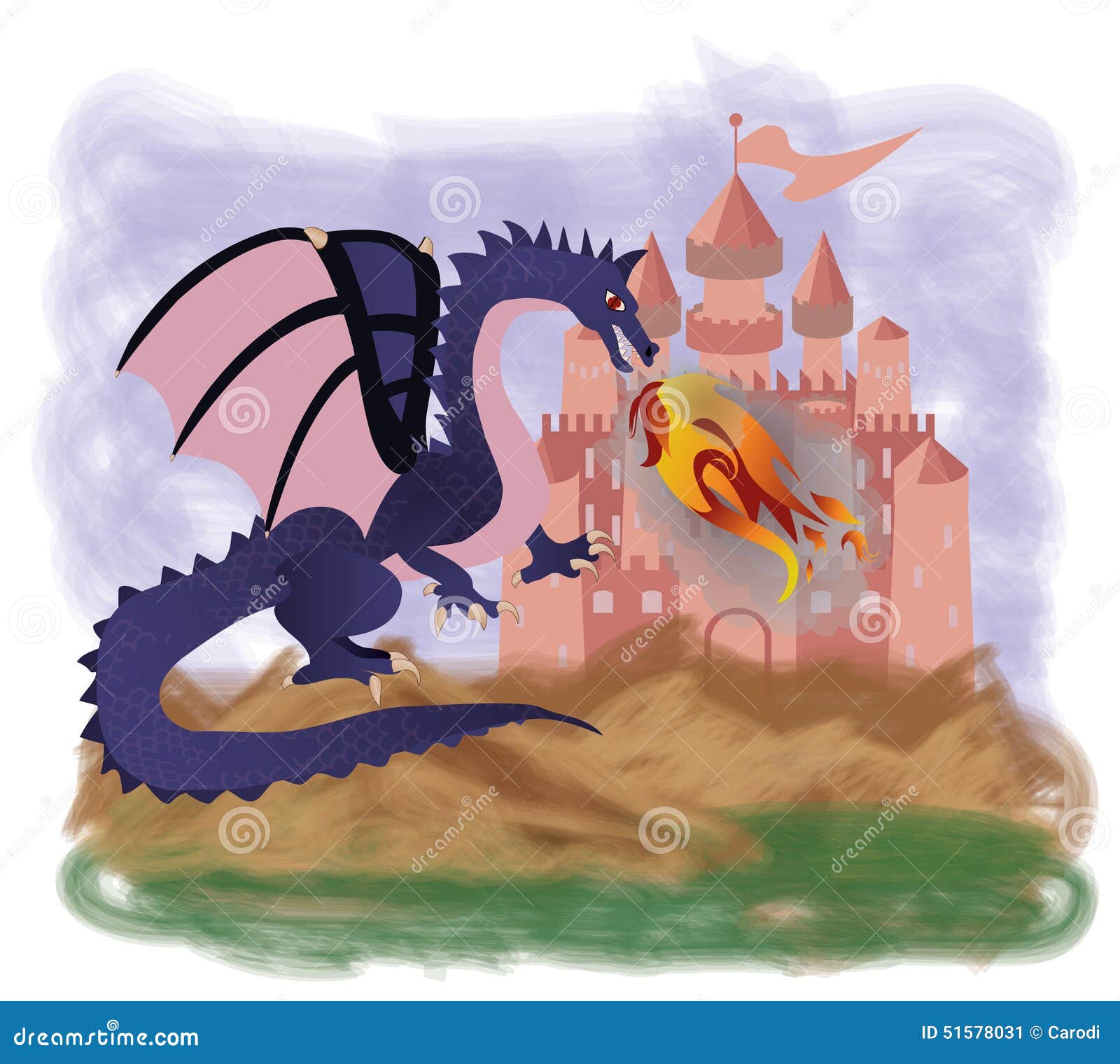 Magic Prehistoric Volcano Stone Mountain With Lava Cartoon Vector ...