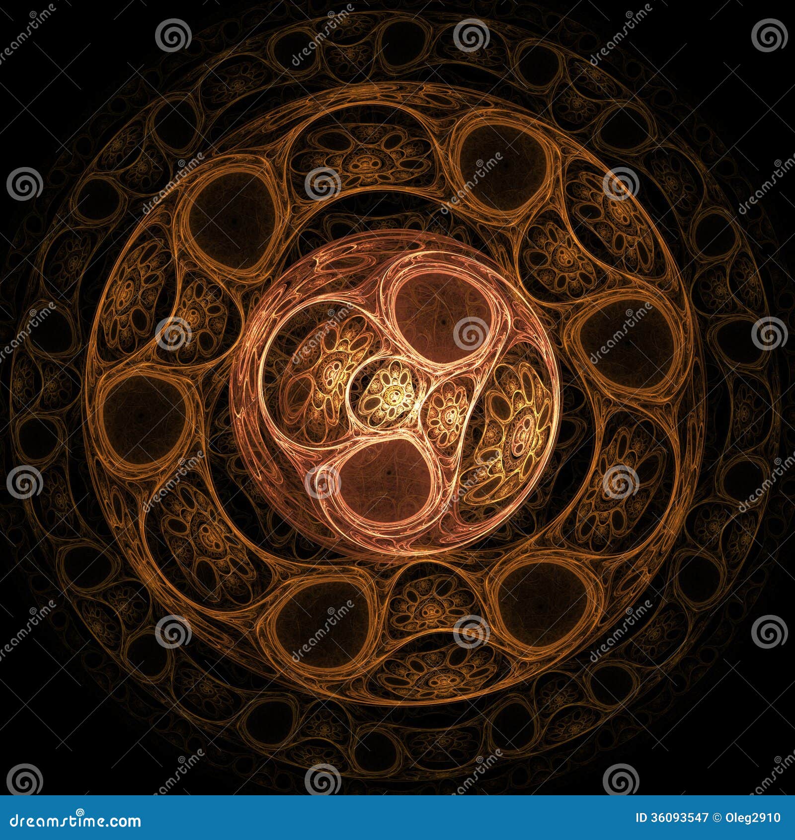 Magic Fireball with Pattern on the Black Backgroun Stock Illustration ...