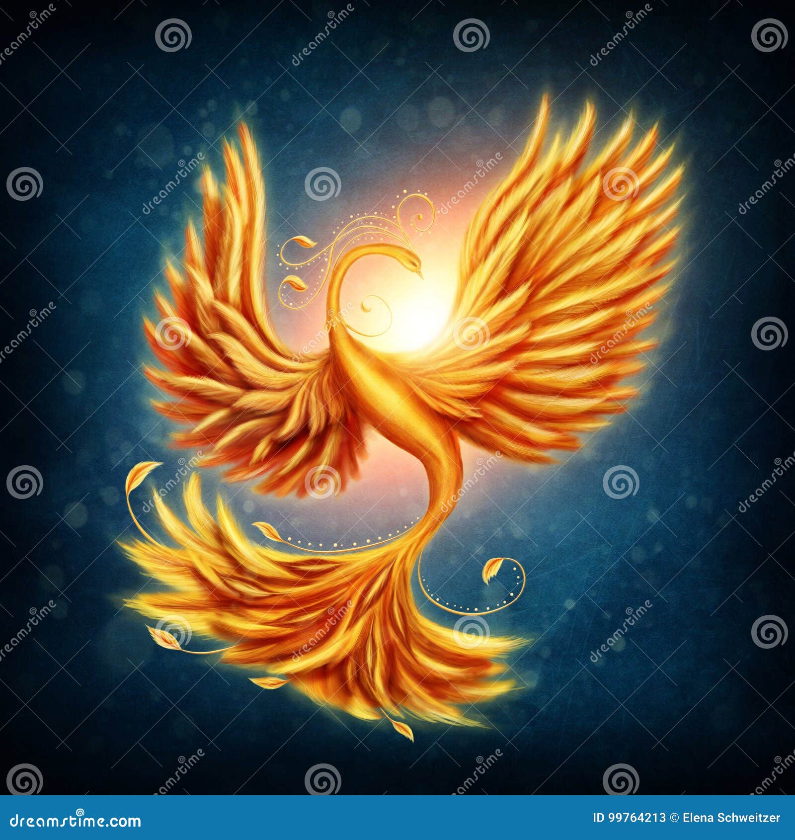 Magic firebird stock illustration. Illustration of phenix - 99764213