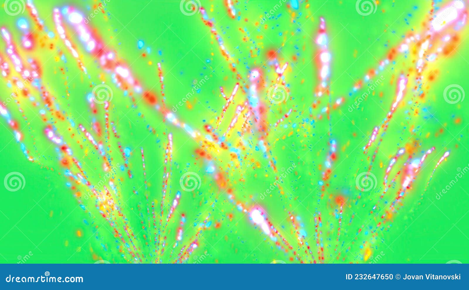 Magic Fireworks with Particles and Sparks on Green Screen Stock ...