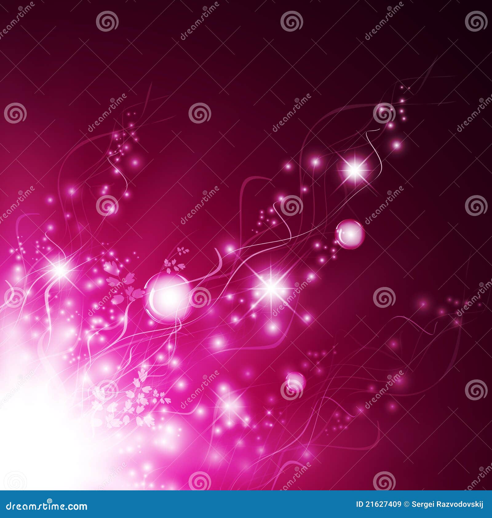 Magic Floral Abstract Background Stock Vector - Illustration of elegant ...