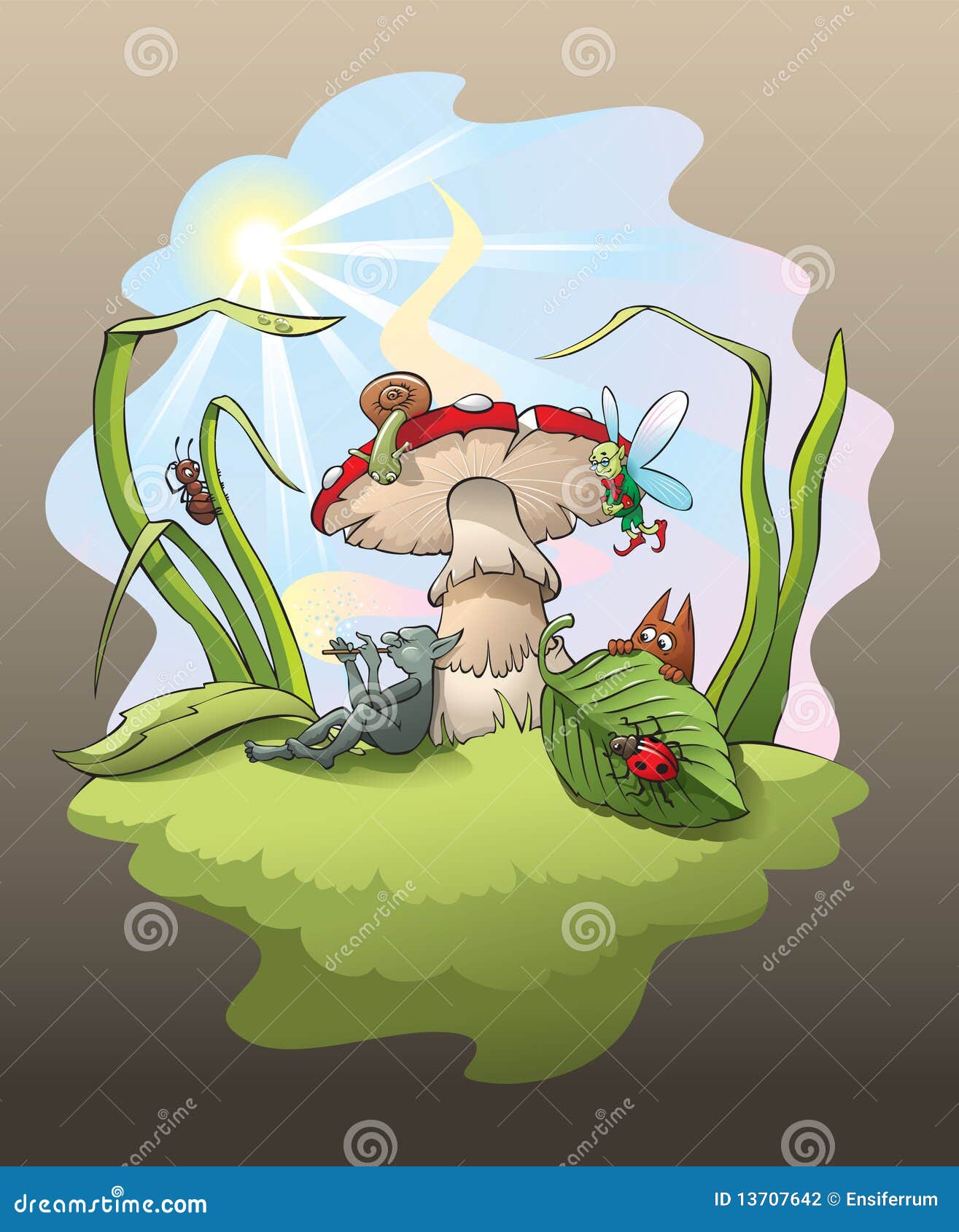 The Magic Flute stock vector. Illustration of leaf, fairytale - 13707642