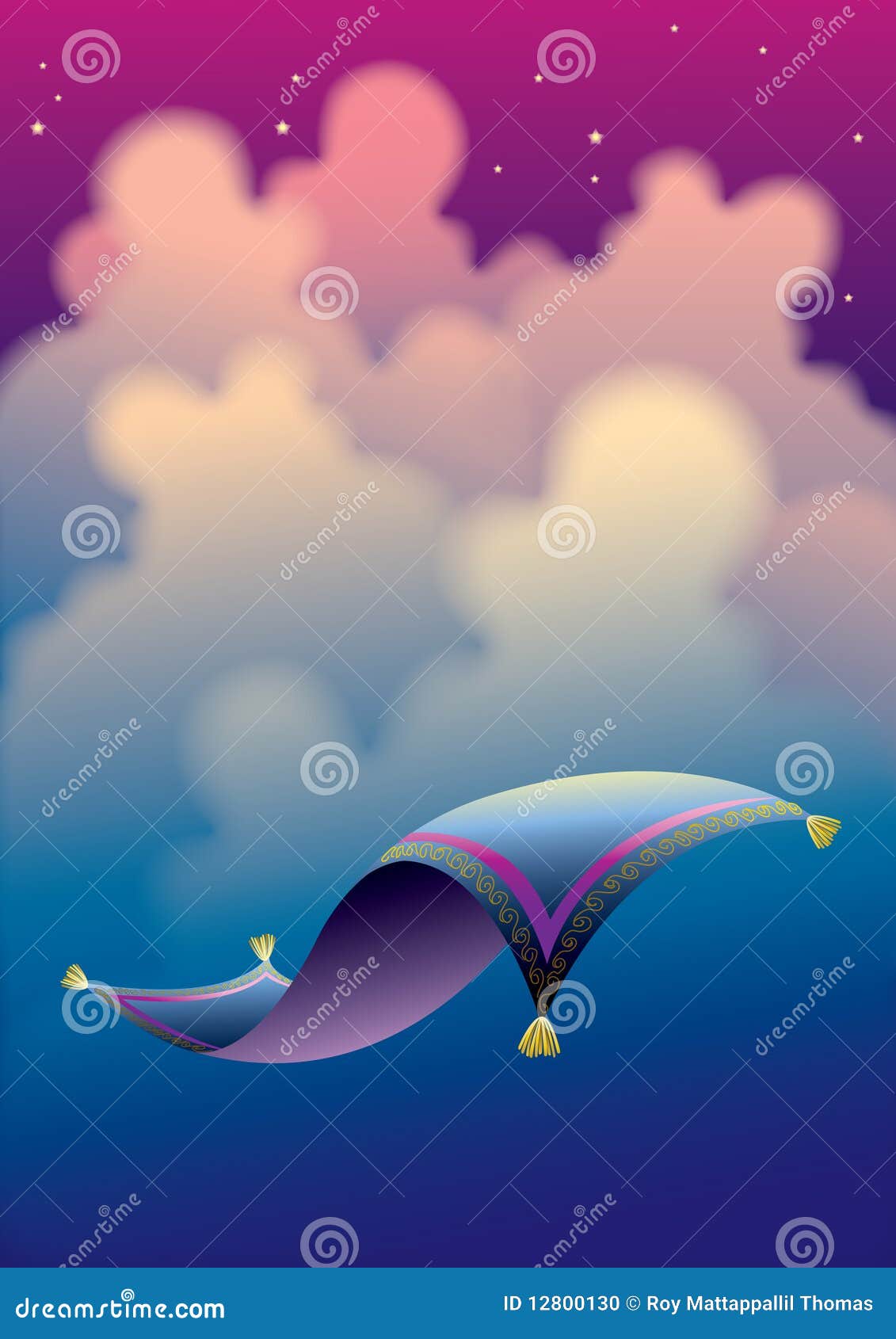 Magic Flying Carpet 3 Vector Illustration | CartoonDealer.com #12800130