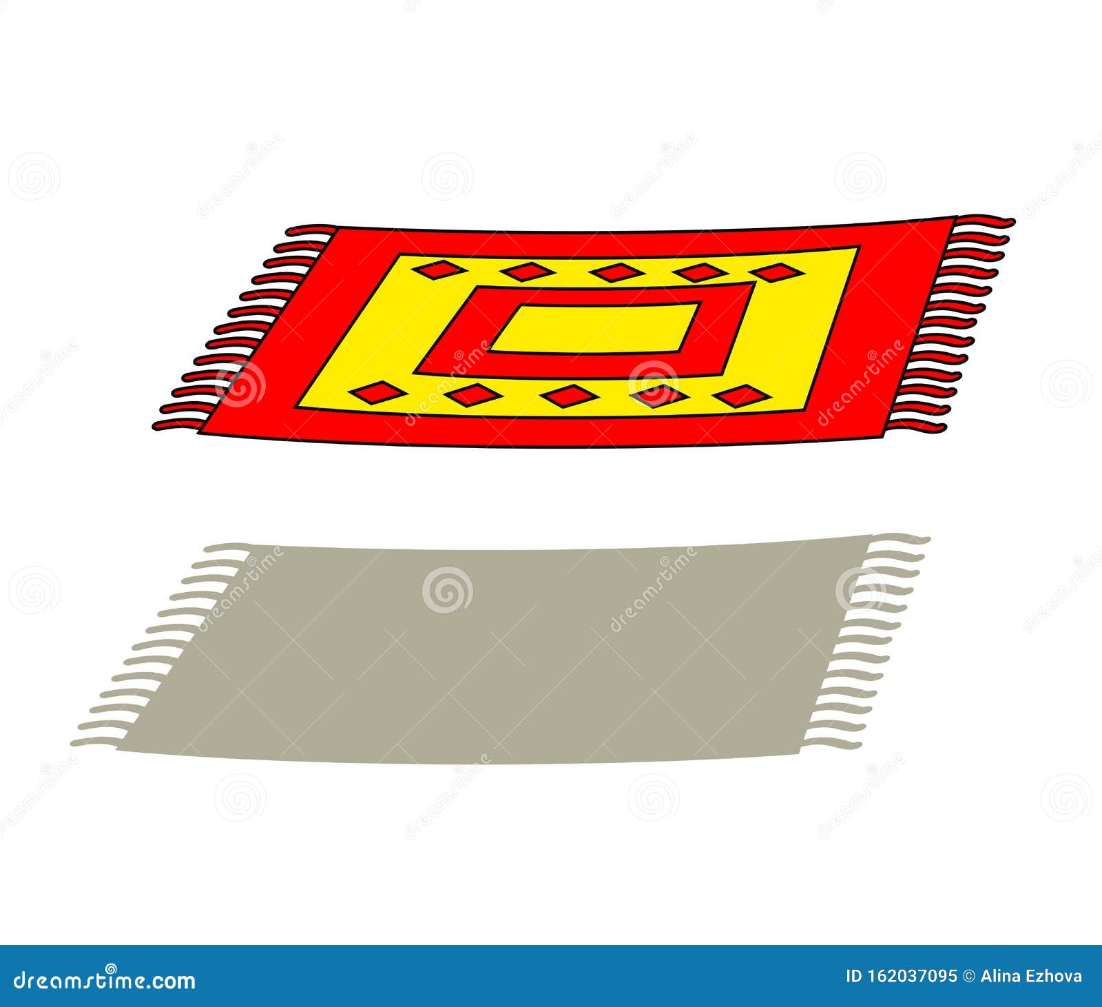 Magic Flying Carpet on a White Background. Stock Vector - Illustration ...