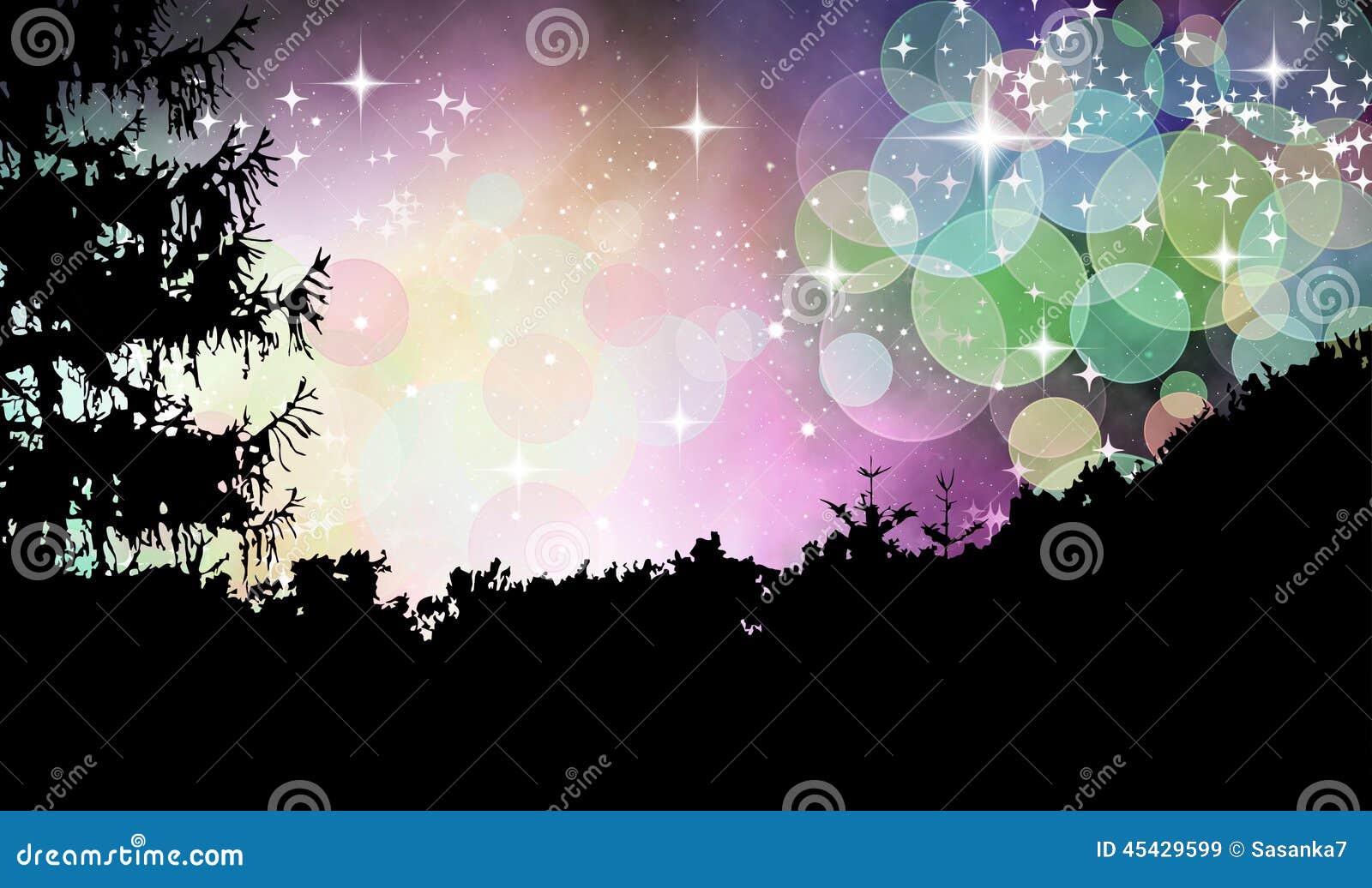 Magic forest stock illustration. Illustration of colour - 45429599