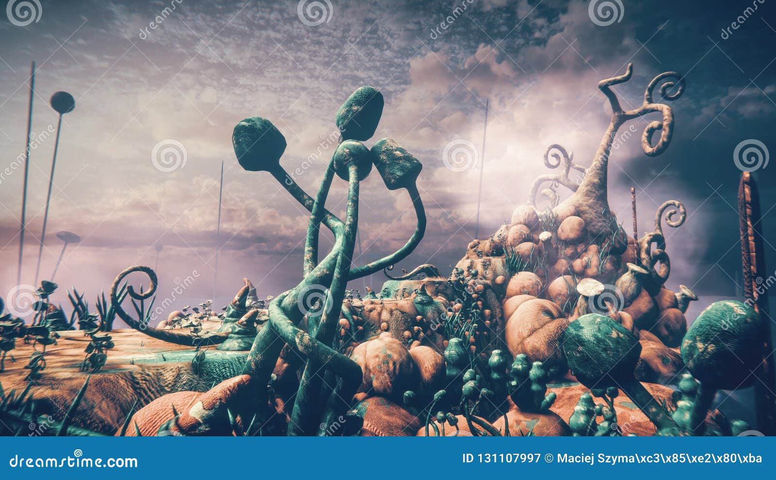 Magic Forest in the Plasticine World Stock Illustration - Illustration ...