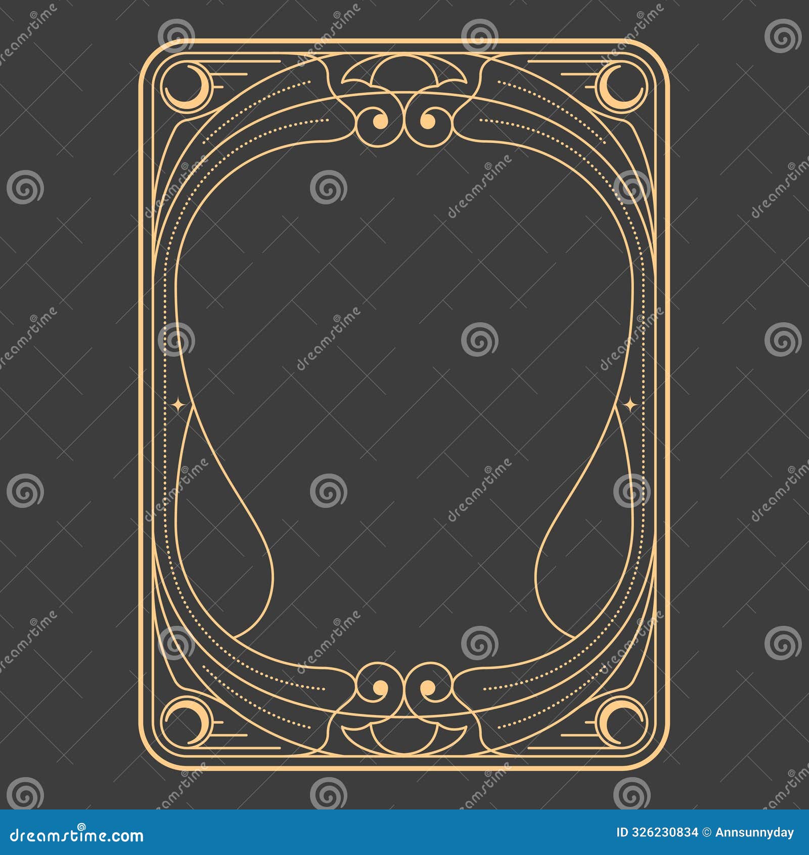 Magic Frame With Art Nouveau Pattern, Reverse Side Of Tarot Cards ...